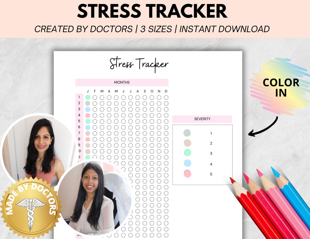 Doctor Created Stress Tracker, Bullet Journal, Anxiety Tracker, Habit ...