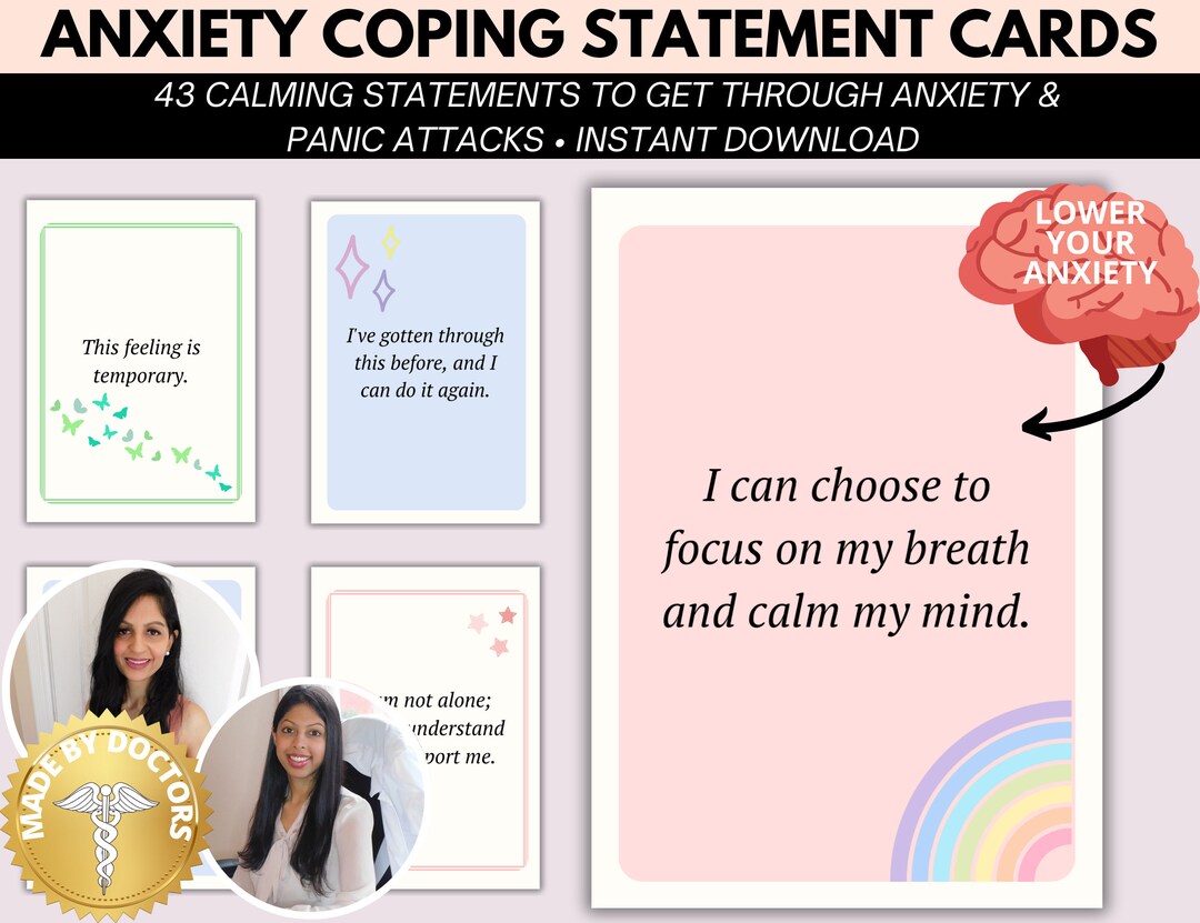 Doctor Created Anxiety Statement Flashcards, Affirmation Cards ...