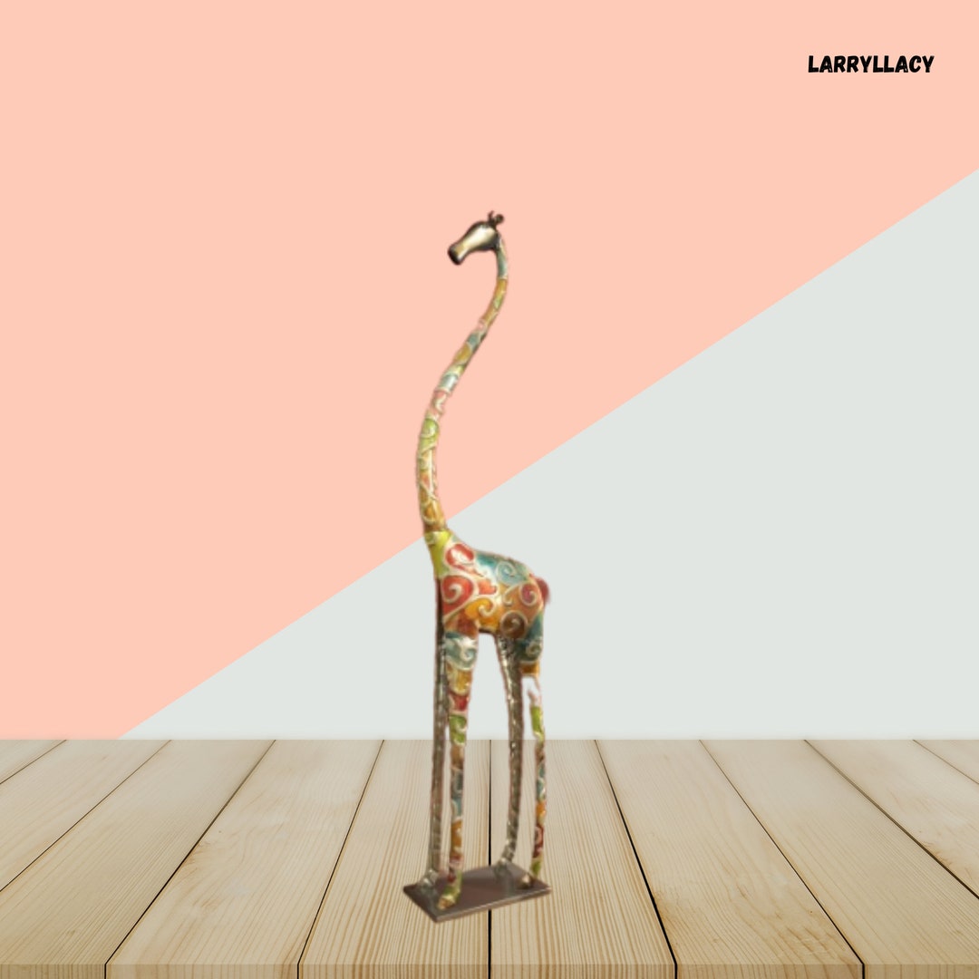 Tall Indoor/outdoor Metal Giraffe Sculpture, 17 X 7 X 73 With Finely ...