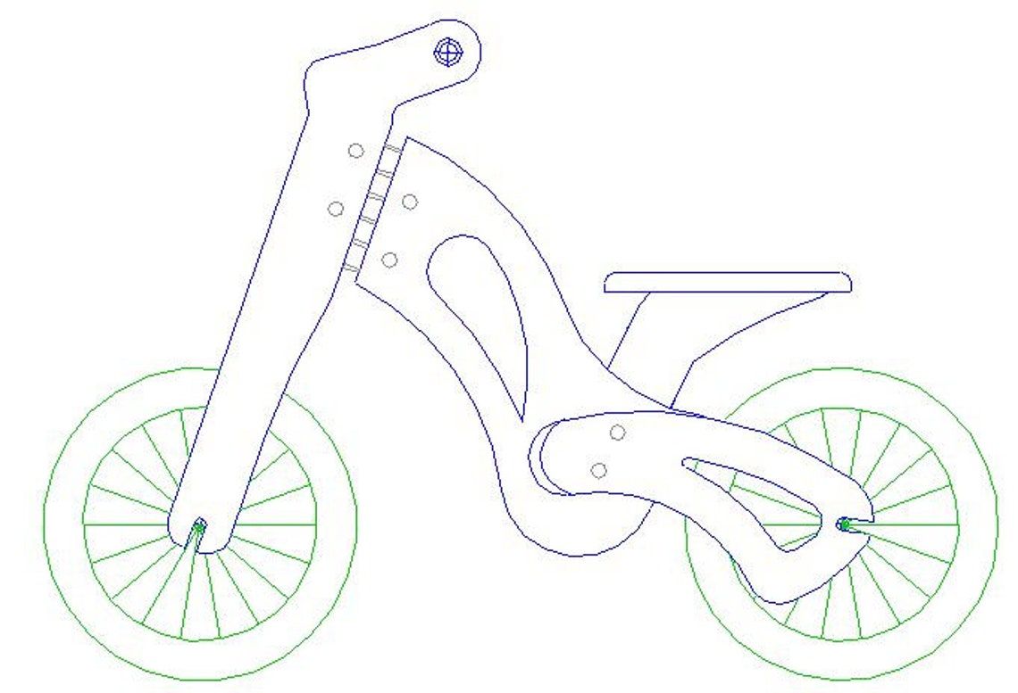 Wooden Balance Bike Plans (PDF for Printing. Extra: DWG File for CNC ...