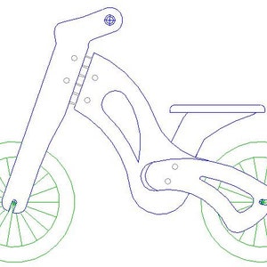 Wooden Balance Bicycle Plans PDF to Print. Extra: DWG File for CNC ...