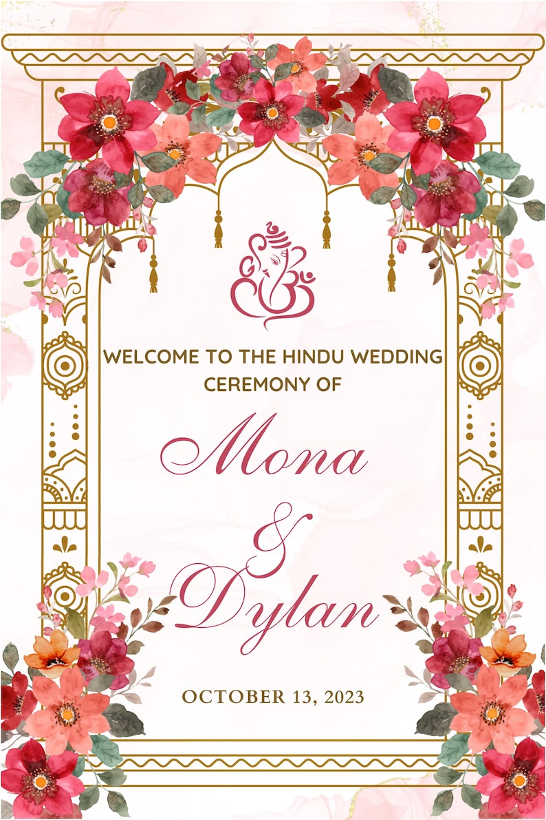 Indian Welcome Sign, Desi Welcome Sign, Wedding Sign, Hindu Wedding ...