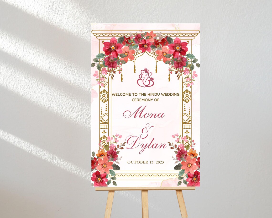 Indian Welcome Sign, Desi Welcome Sign, Wedding Sign, Hindu Wedding ...