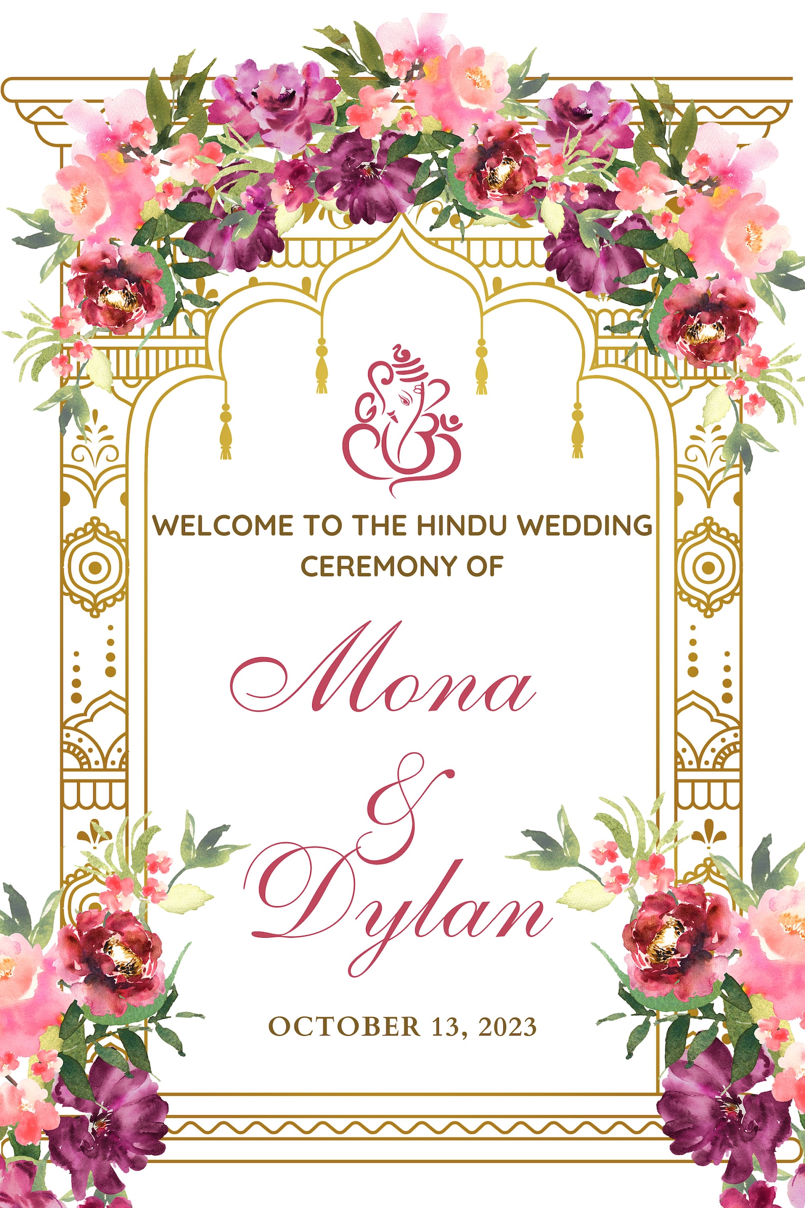 Indian Welcome Sign, Desi Welcome Sign, Wedding Sign, Hindu Wedding ...