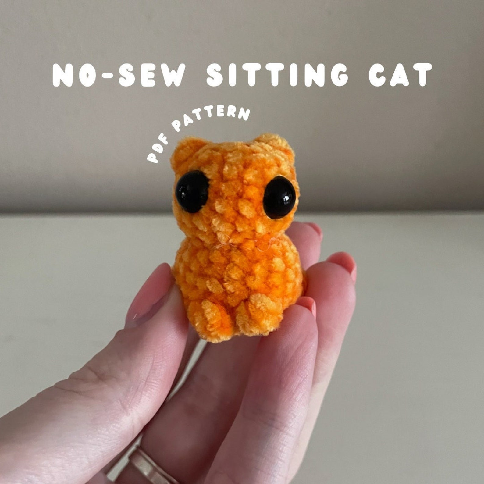 Cute No-sew Orange Cat Pattern, Adorable Easy One Piece Kitten Tutorial ...