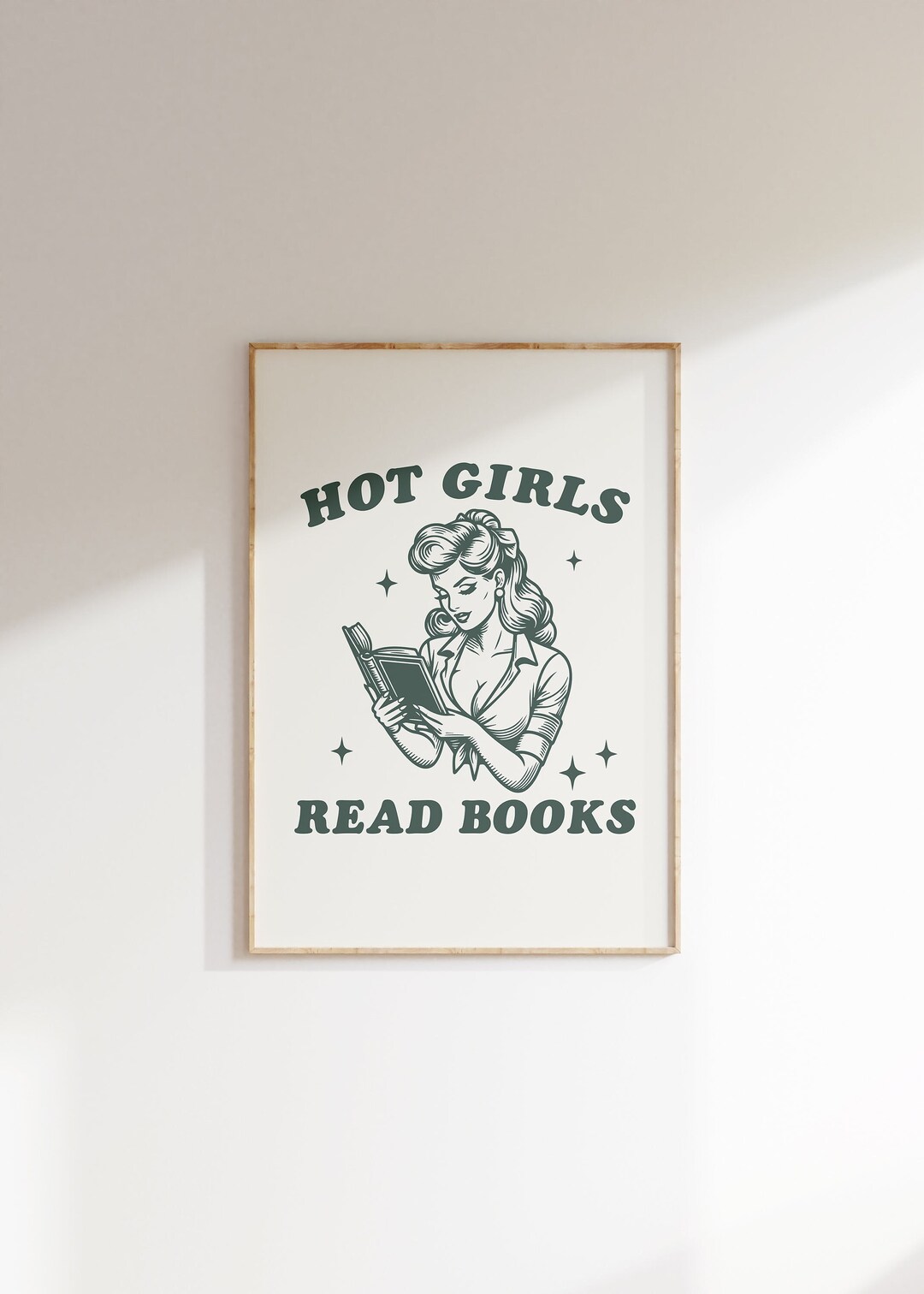 Hot Girls Read Books Print, Cute Book Lover Wall Art, Trendy Reading ...