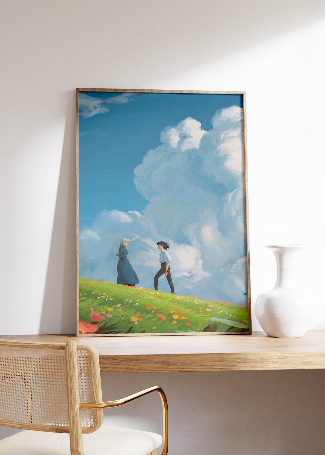 Howl's Moving Castle Poster, Sophie and Howl Art, Anime Decor, Anime ...