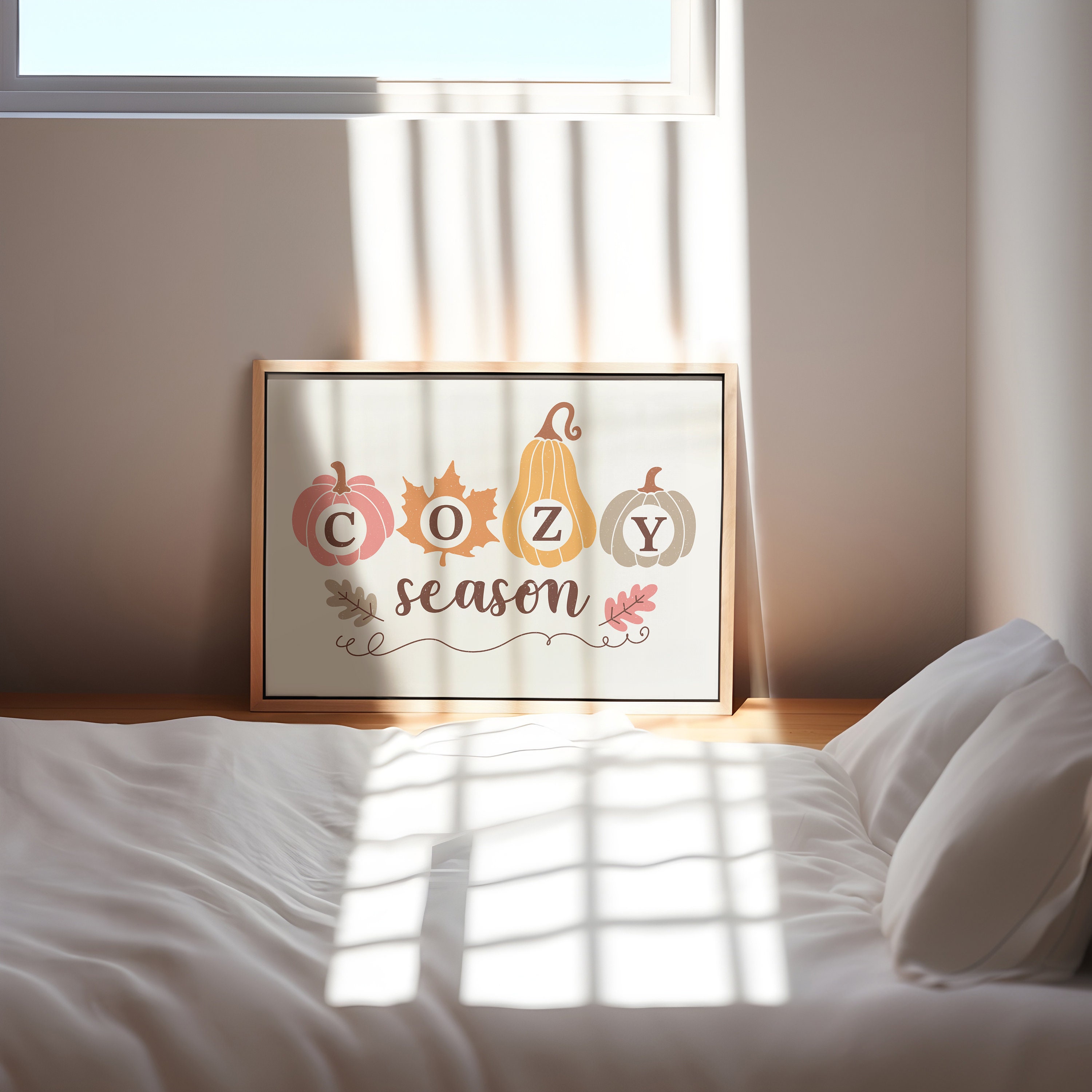 Cozy Season Print, Cute Fall Printable Wall Art, Fall Autumn Wall Decor ...