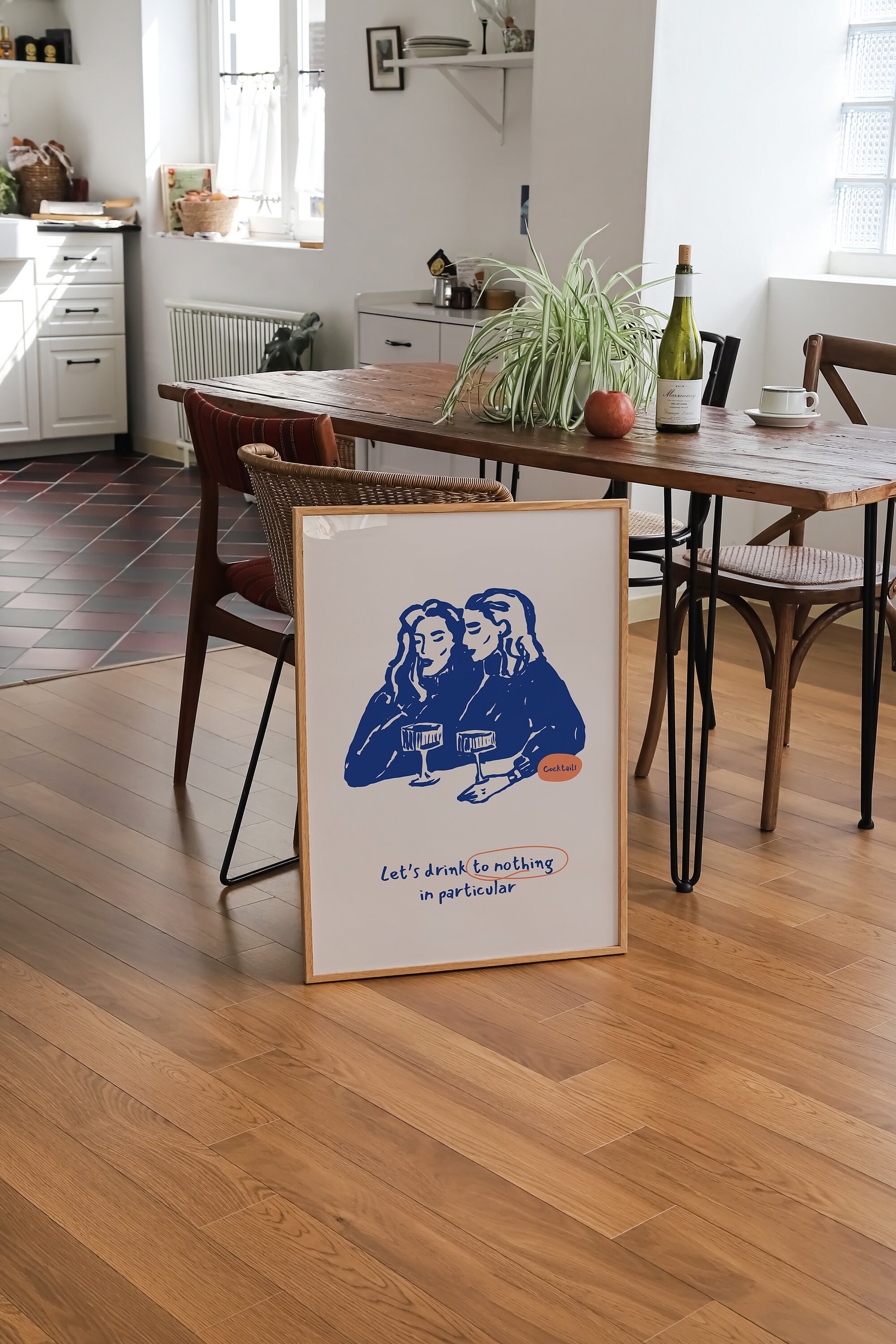 Let's Drink to Nothing in Particular Print, Retro Cocktail Print, Funky ...