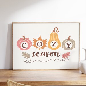 Cozy Season Pumpkin Print, Boho Autumn Wall Decor (digital Download) - Etsy