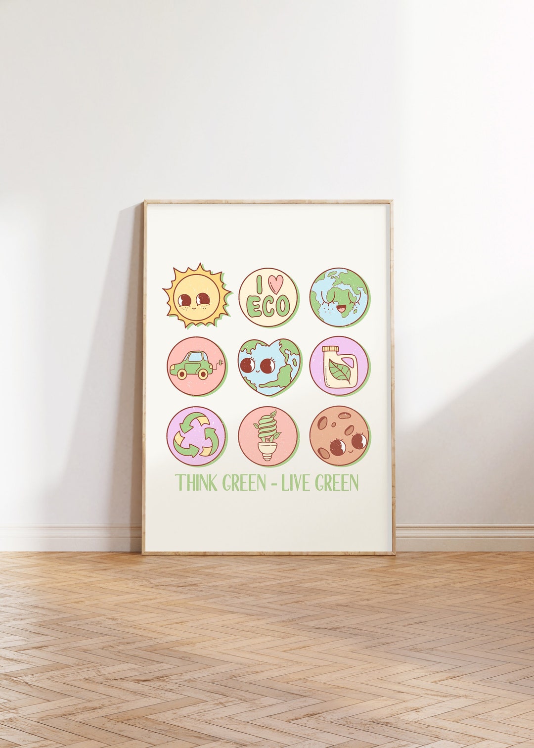 Think Green Live Green, Zero Waste Living Art, Earth Day Printables ...