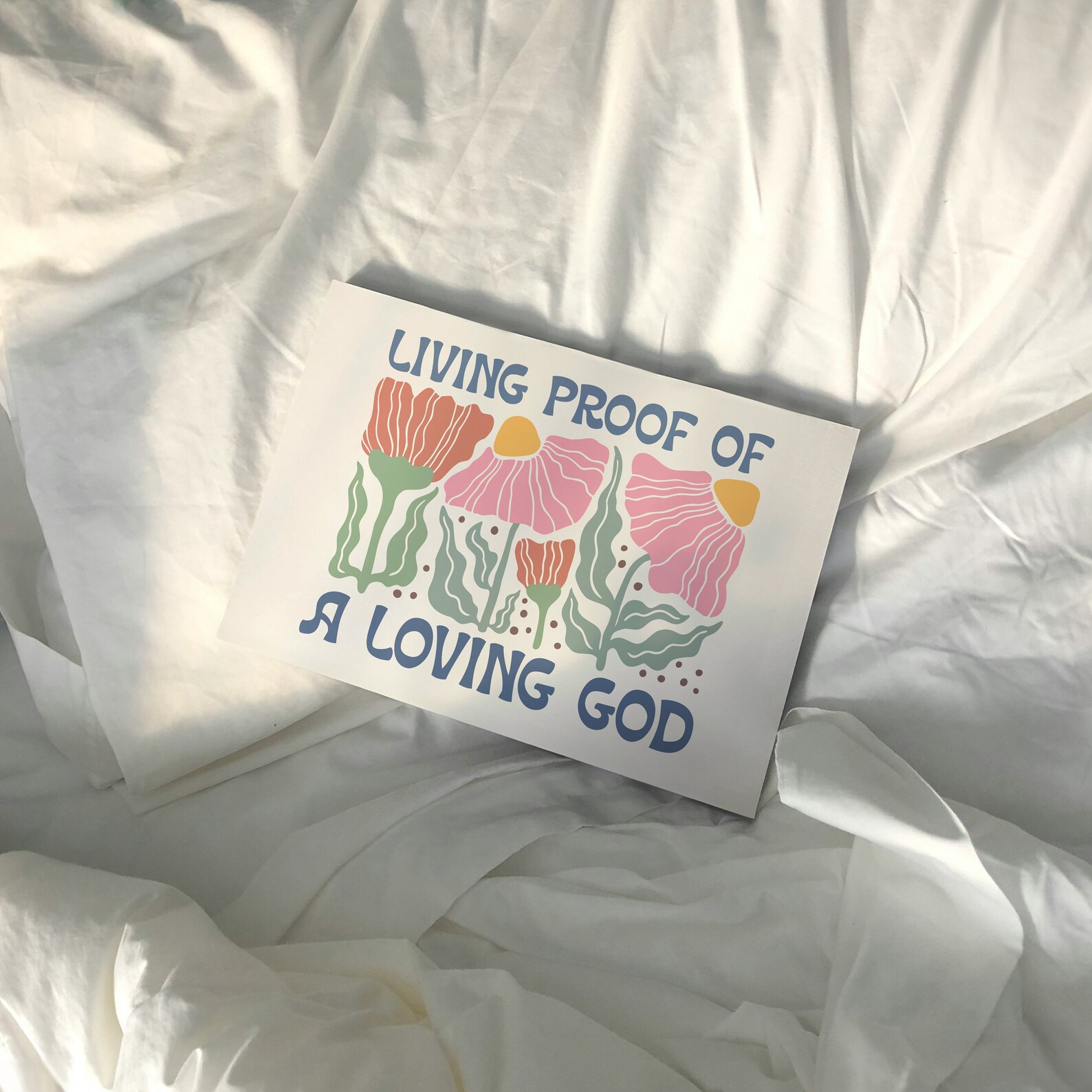 Living Proof of Loving God Print, Floral Christian Wall Art (digital ...