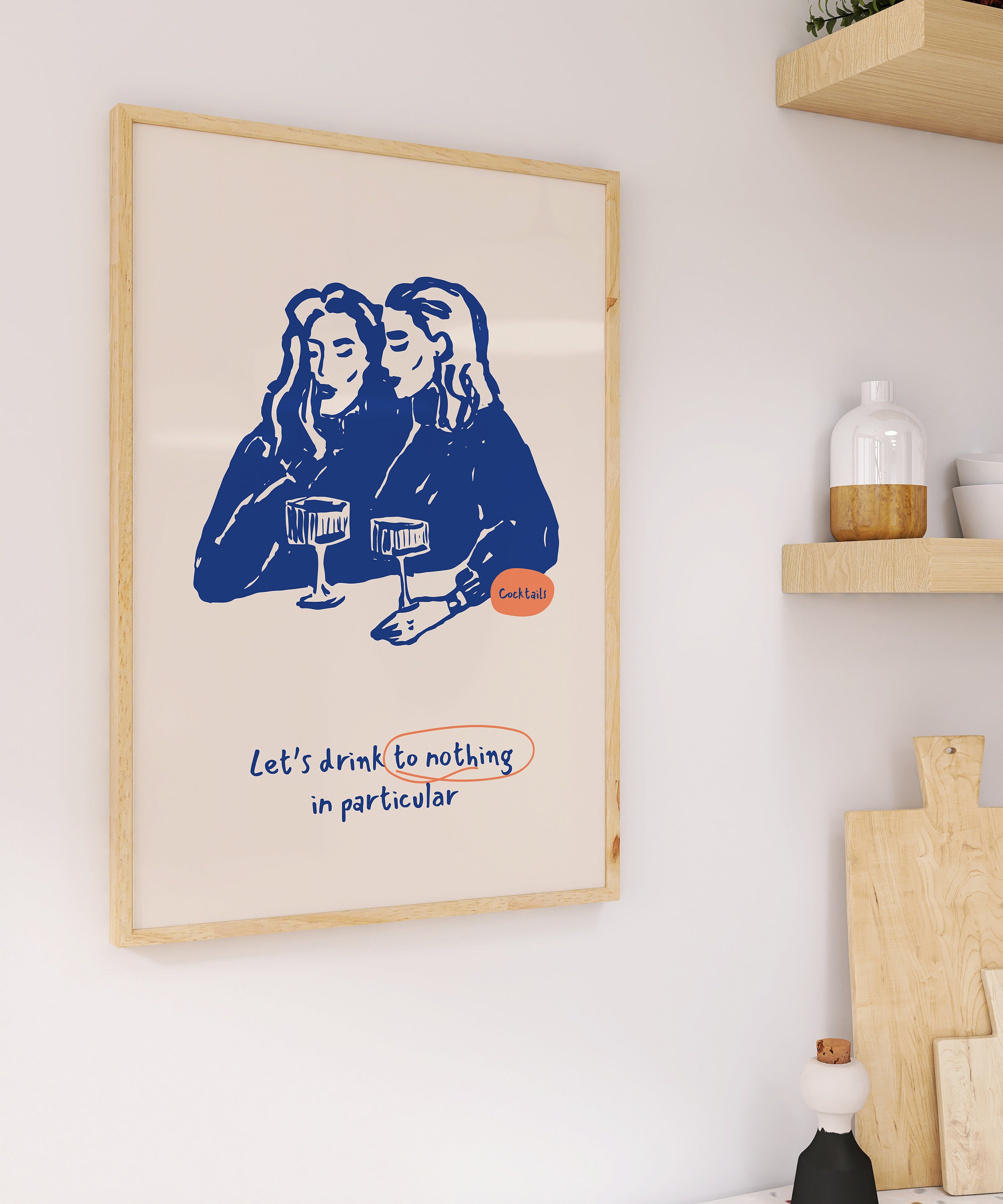 Let's Drink to Nothing in Particular Print, Retro Cocktail Print, Funky ...