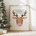 Rudolph Reindeer Christmas Print, Funny Holiday Wall Art (digital ...