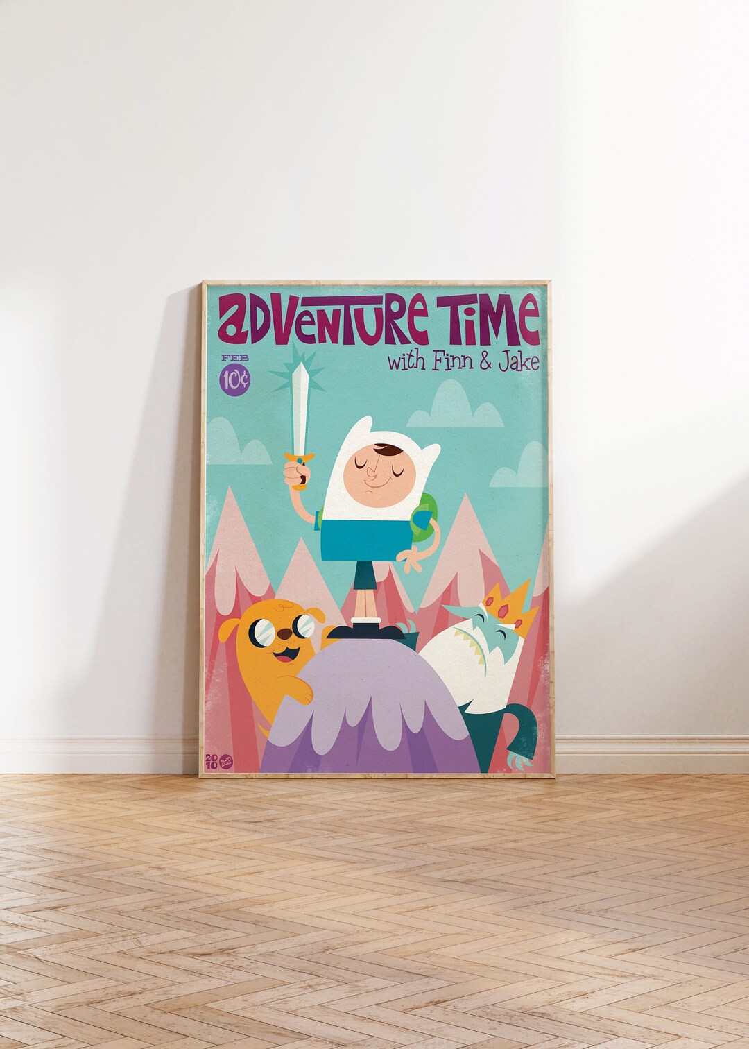 Retro Finn the Human and Jake the Dog Art Print, Birthday Gift Ideas ...