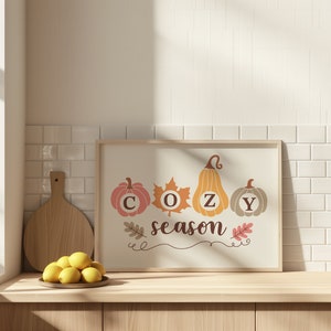 Cozy Season Print, Cute Fall Printable Wall Art, Fall Autumn Wall Decor ...