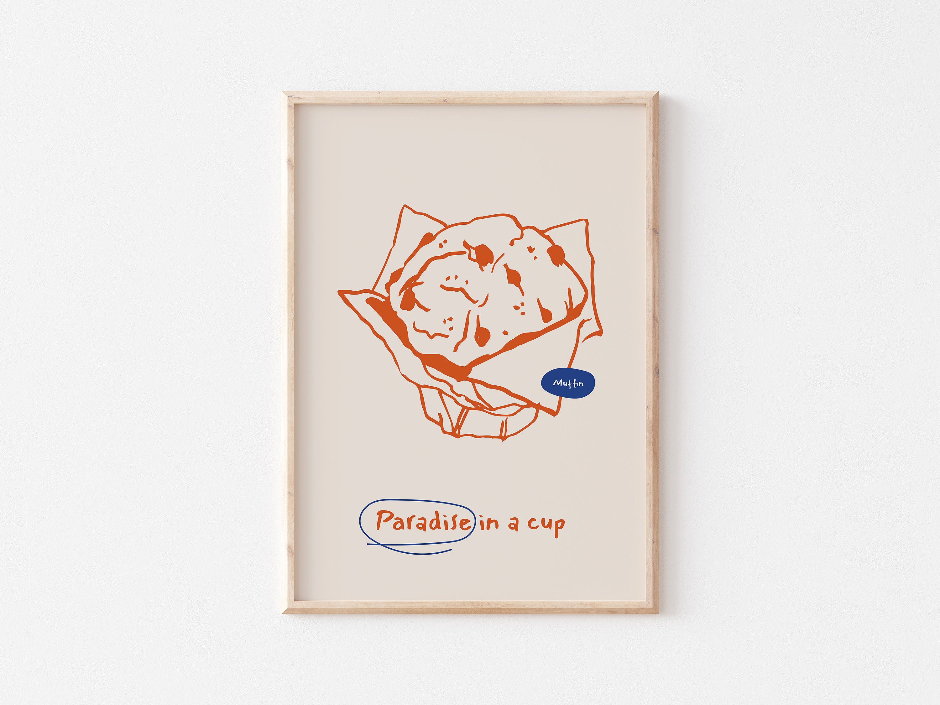 Blueberry Muffin Retro Kitchen Print, Funky Food Art (digital Download ...