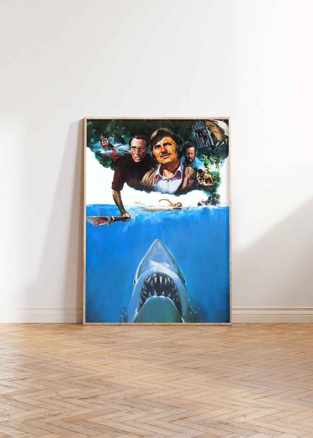 Vintage Jaws Poster, Jaws 1975 Retro Print, Horrow Movie Poster, Jaws ...