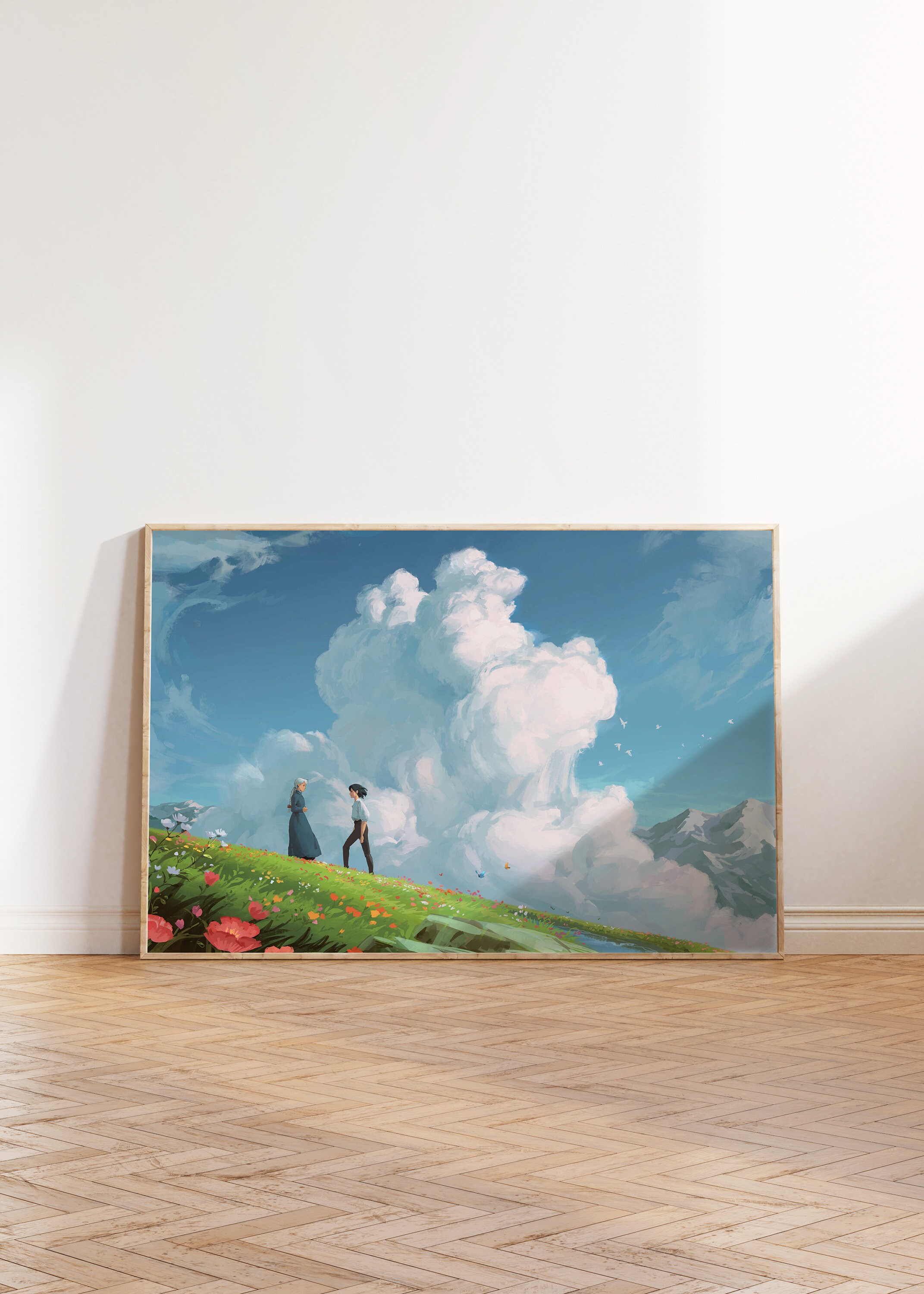 Howl's Moving Castle Poster, Sophie Hatter and Howl Art Print, Anime ...