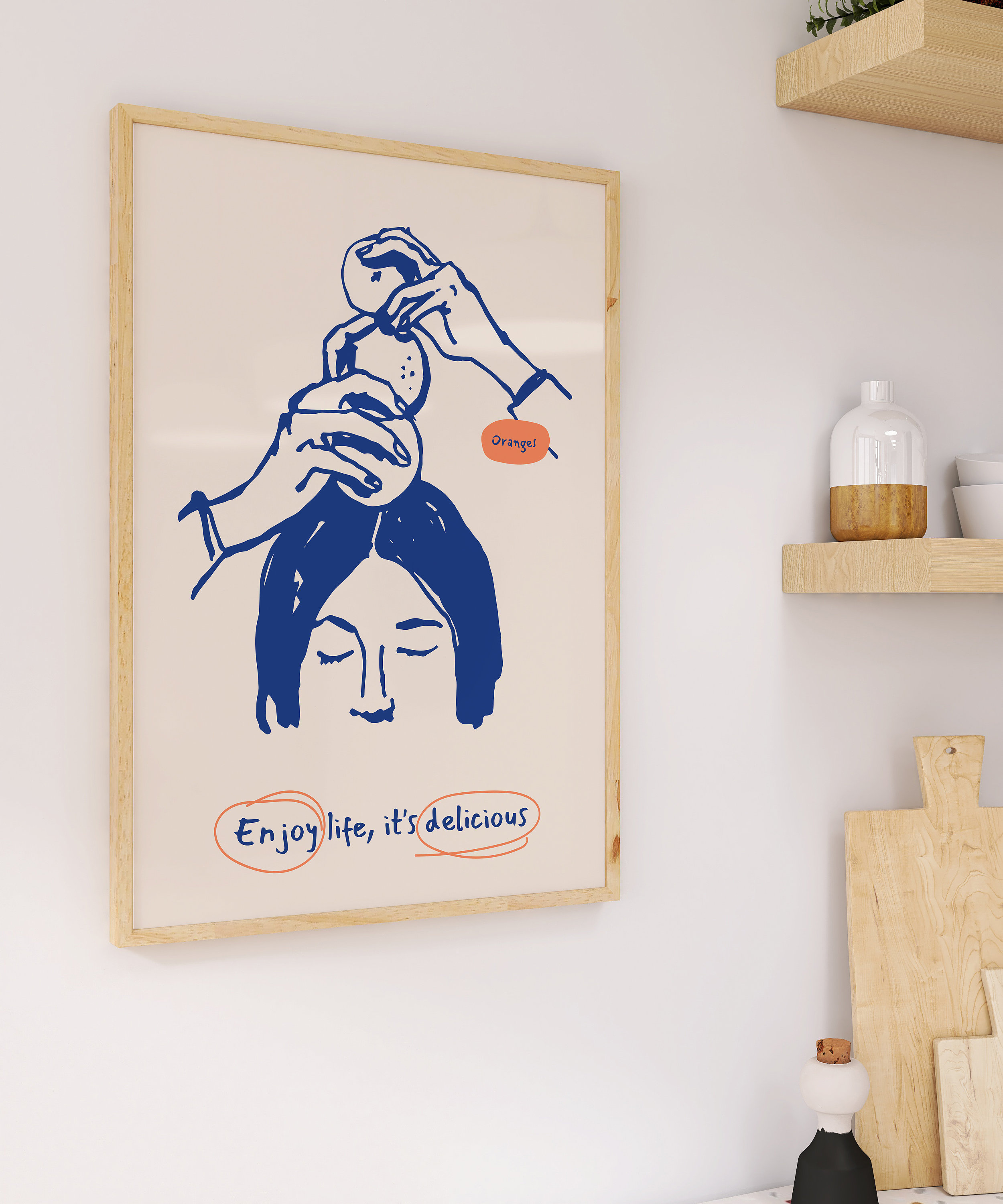 Enjoy Life It's Delicious Print, Orange Fruits Print, Kitchen Wall Art ...