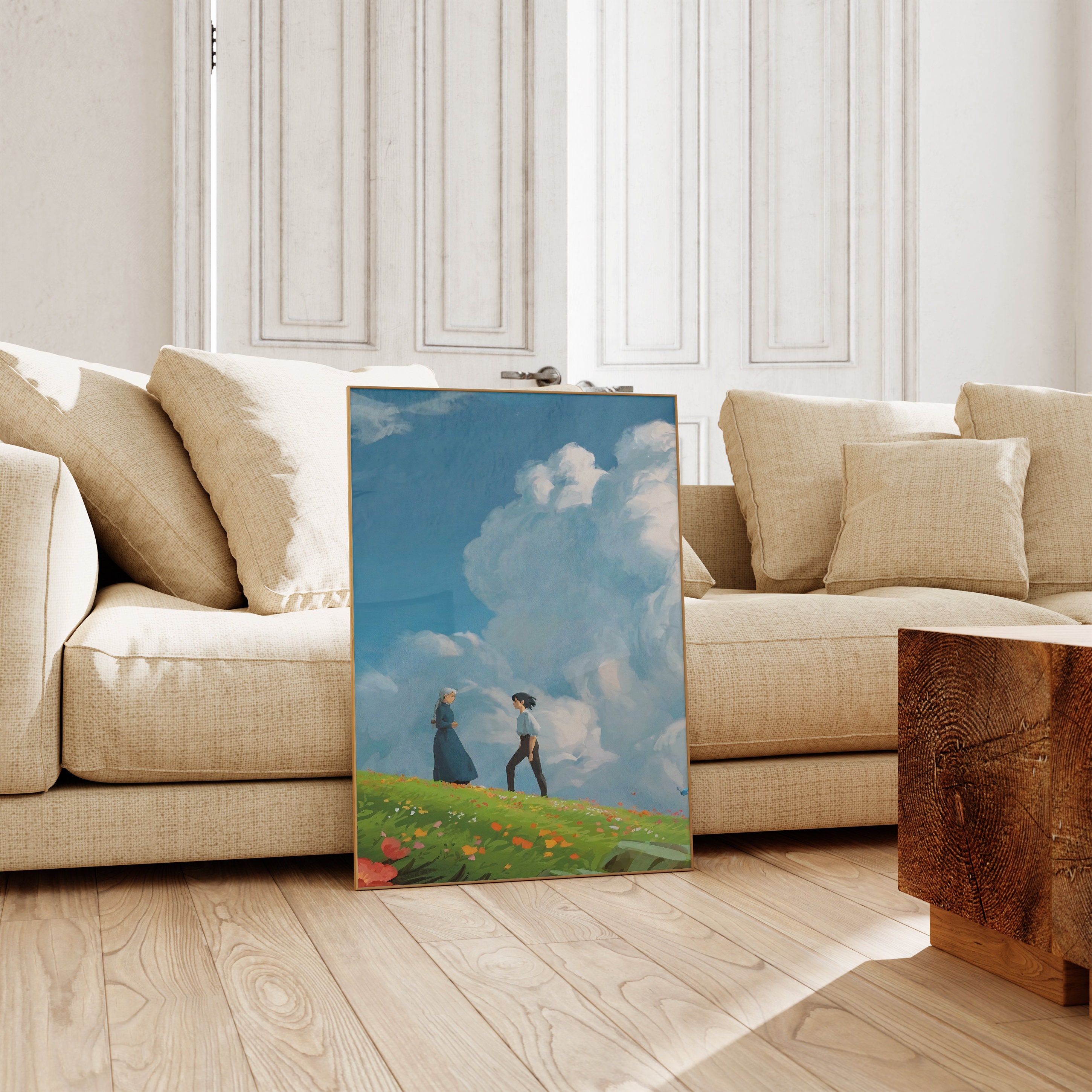 Howl's Moving Castle Poster, Sophie and Howl Art, Anime Decor, Anime ...