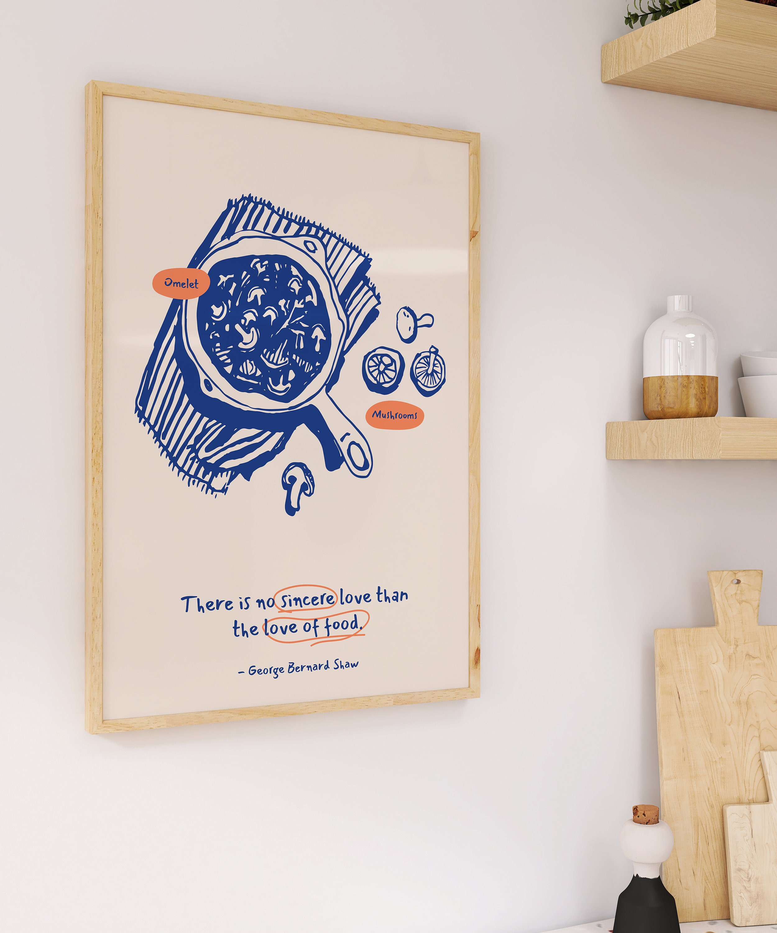 George Bernard Shaw Food Quote Print, Retro Kitchen Art (digital ...