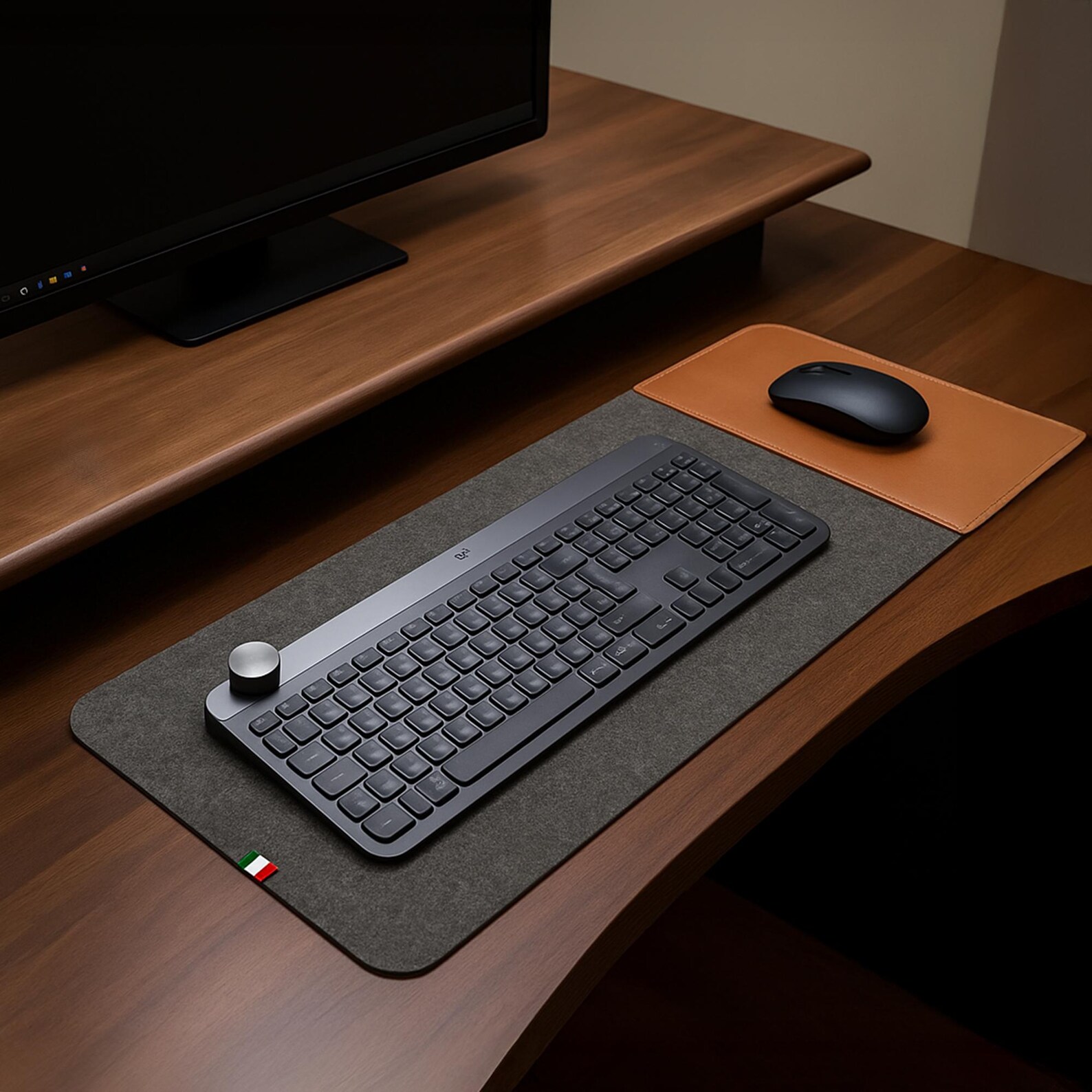 Minimalist Felt & Vegan Leather Desk Mat – Modern Anti-slip Office Pad ...