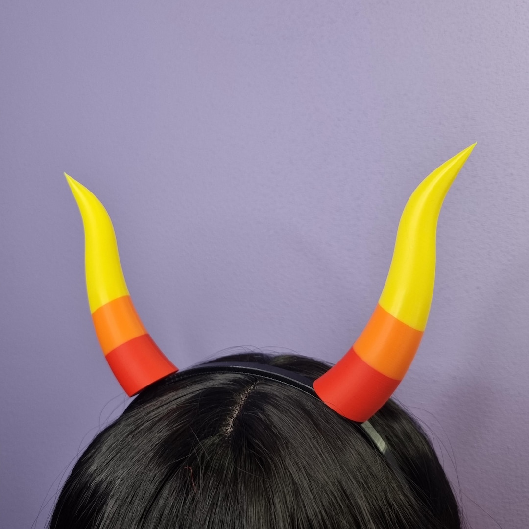 3d Printed Cosplay Troll Horns, Pair of Sunset Colored Capricorn Horns ...