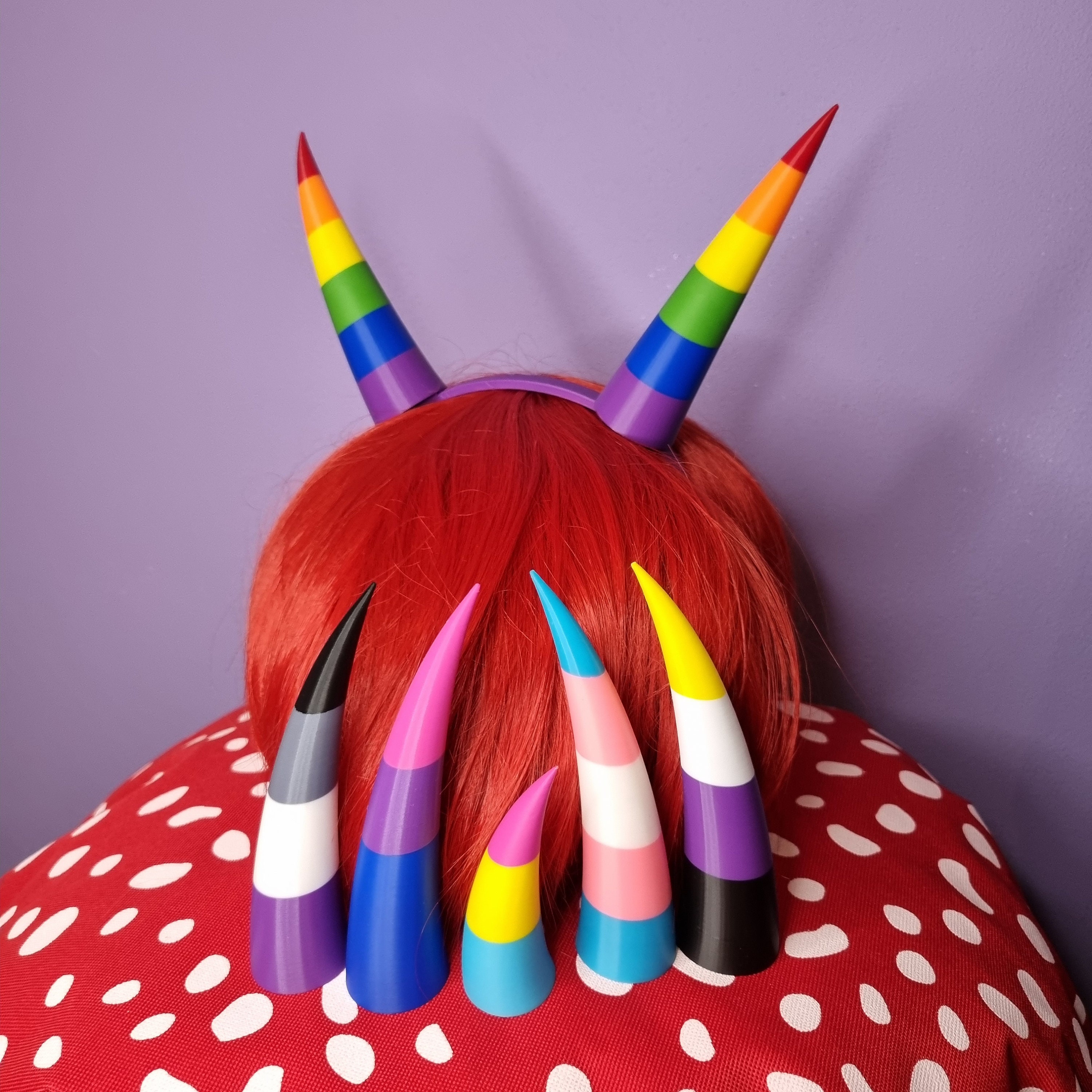 Pride Lgbtq+ Flags Themed Horns Accessory With/without Headband, 3d ...