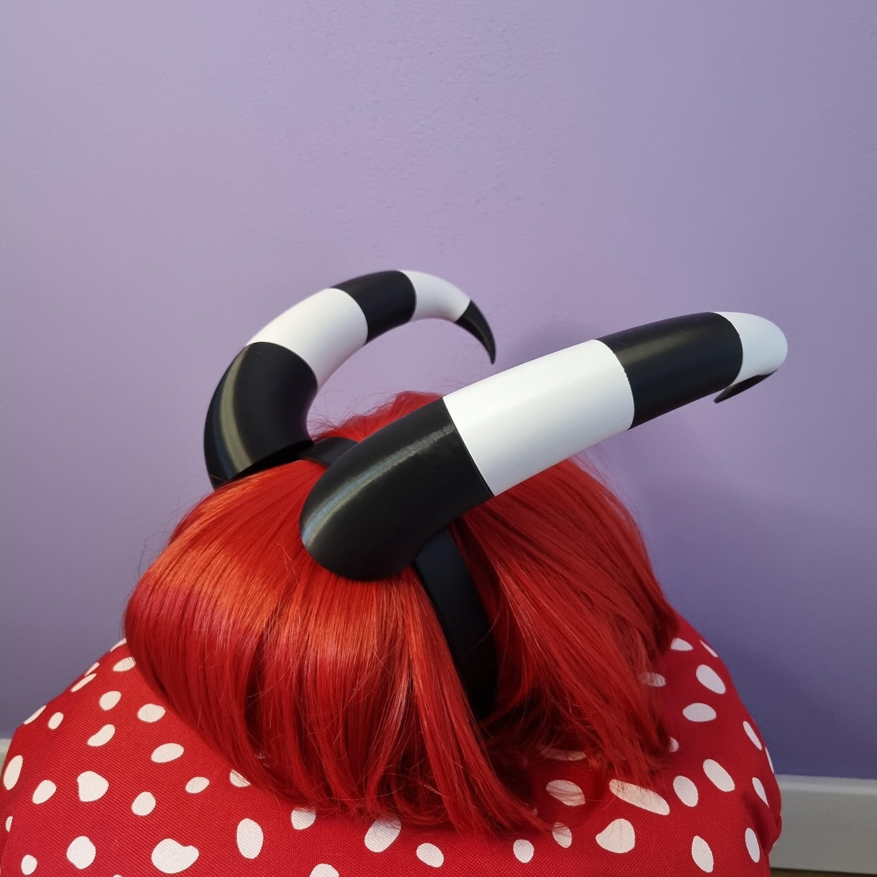 Customizable 2-in-1 Imp 3d Printed Cosplay Horns: Striped Black and ...