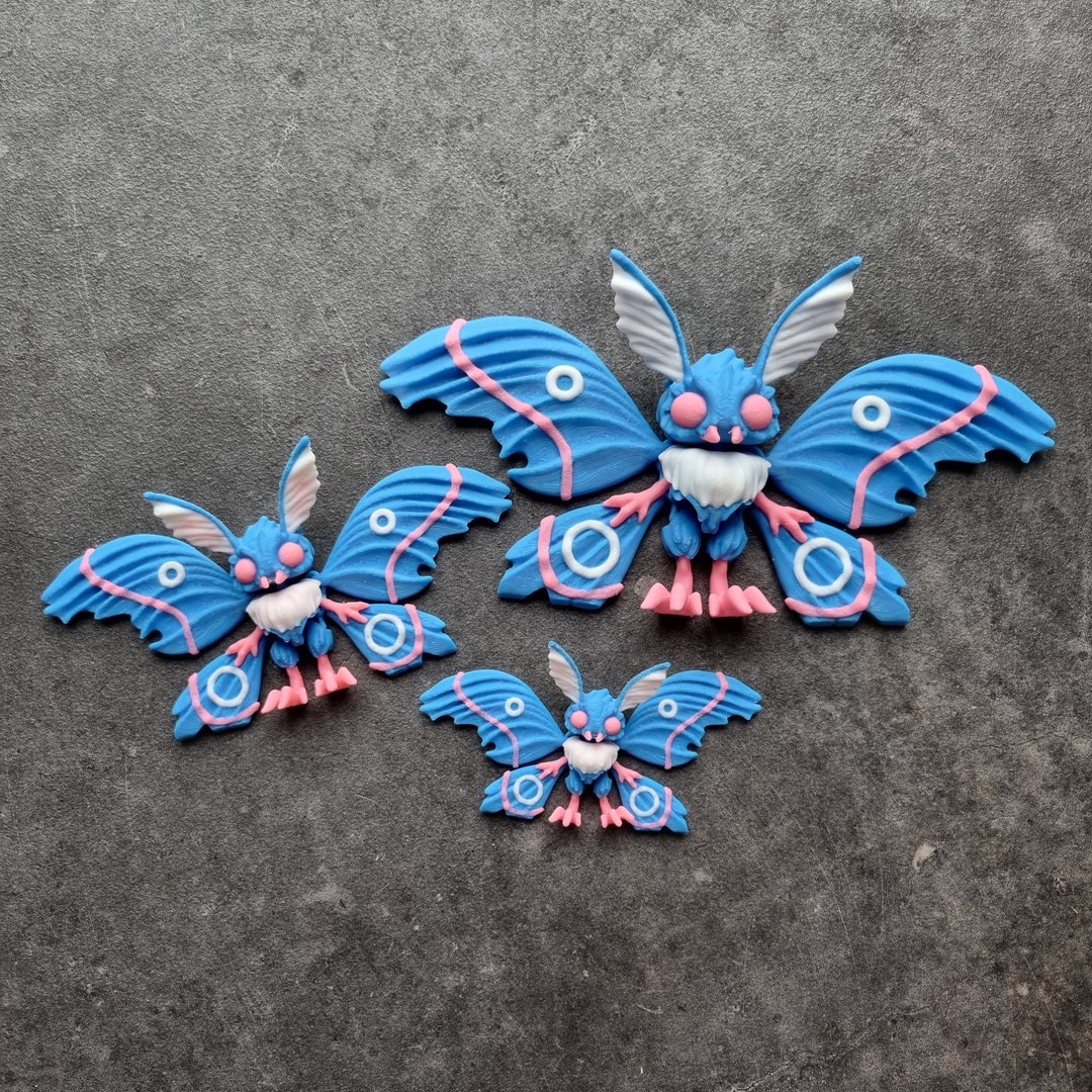 Articulated Fidget Toy: Mothman Light Blue-white-pink pride Collection ...