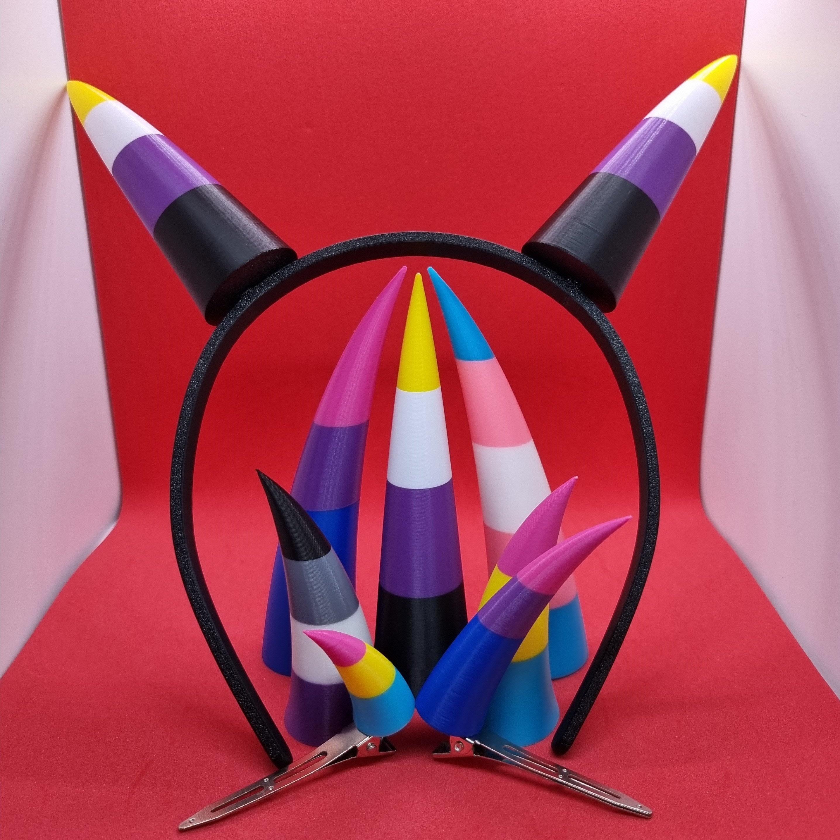 Pride Lgbtq Flags Themed Horns Accessory With Headband and Hairclips ...