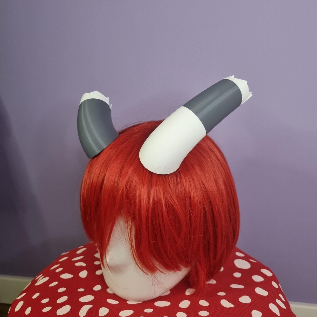 Broken / Cracked 3d Printed Imp Cosplay Horns: Striped Gray and White ...