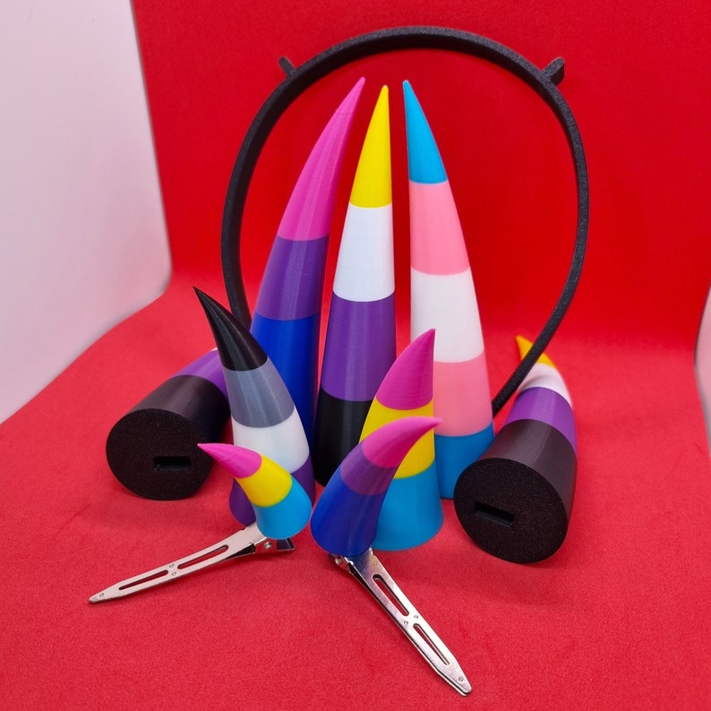 Pride Lgbtq Flags Themed Horns Accessory With Headband and Hairclips ...