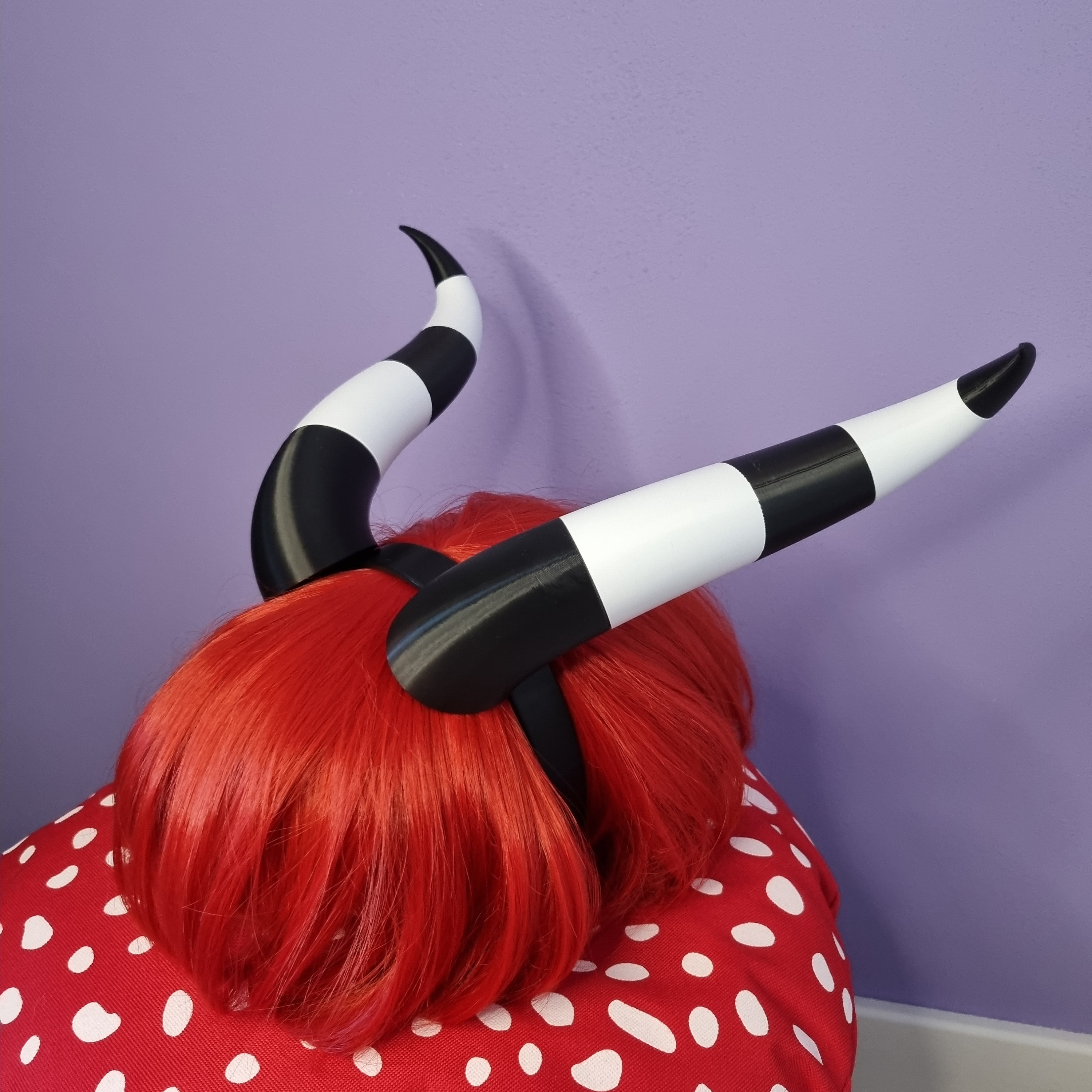 Customizable 2-in-1 Imp 3d Printed Cosplay Horns: Striped Black and ...