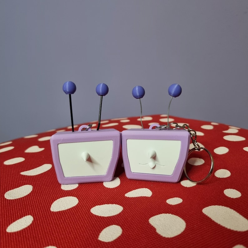 Tenna Inspired Keychain With Swappable Face, Tv Head Customizable ...