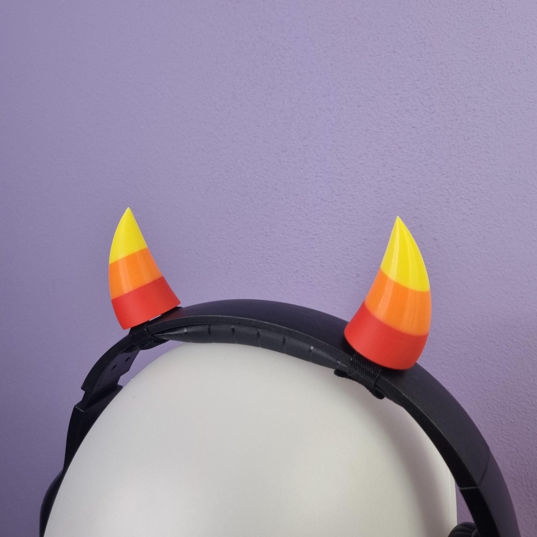 3D Printed Candy Corn Horns for Headset, Cosplay Troll Horns - Etsy