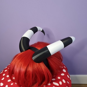 Customizable 2-in-1 Imp 3d Printed Cosplay Horns: Striped Black and ...