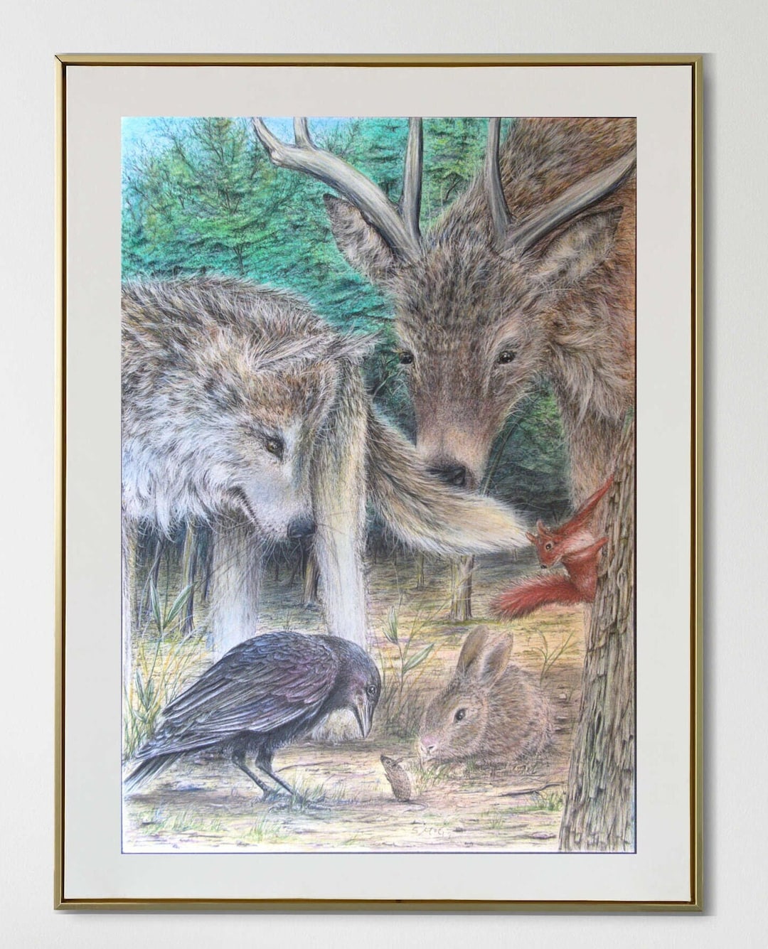 Whimsical Animal Art Print, Wall Art, Children's Wall Art, Birthday ...