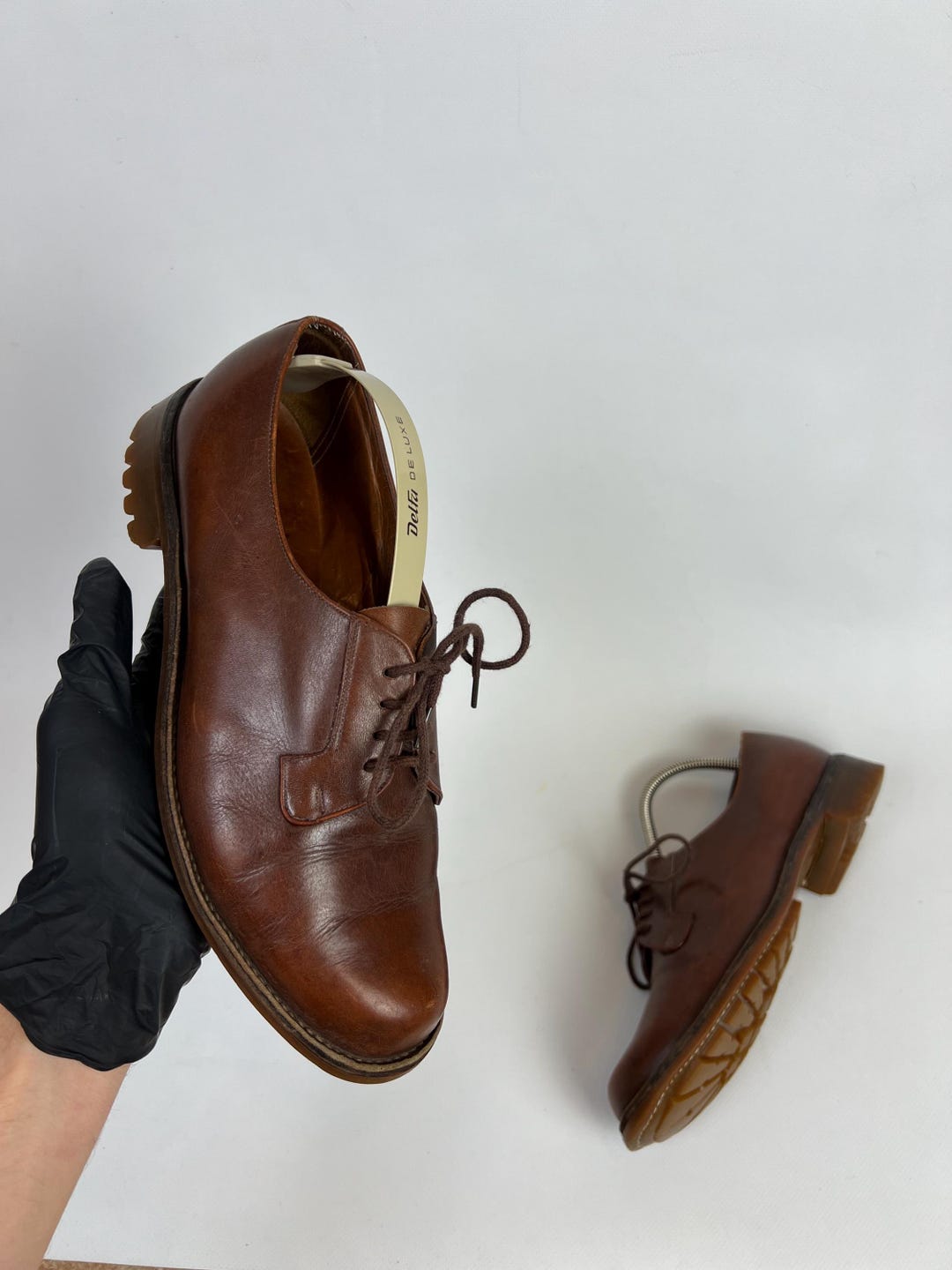 Vintage K Shoes Men's Brown Leather Commando Style Sole (UK 8.5) Made ...