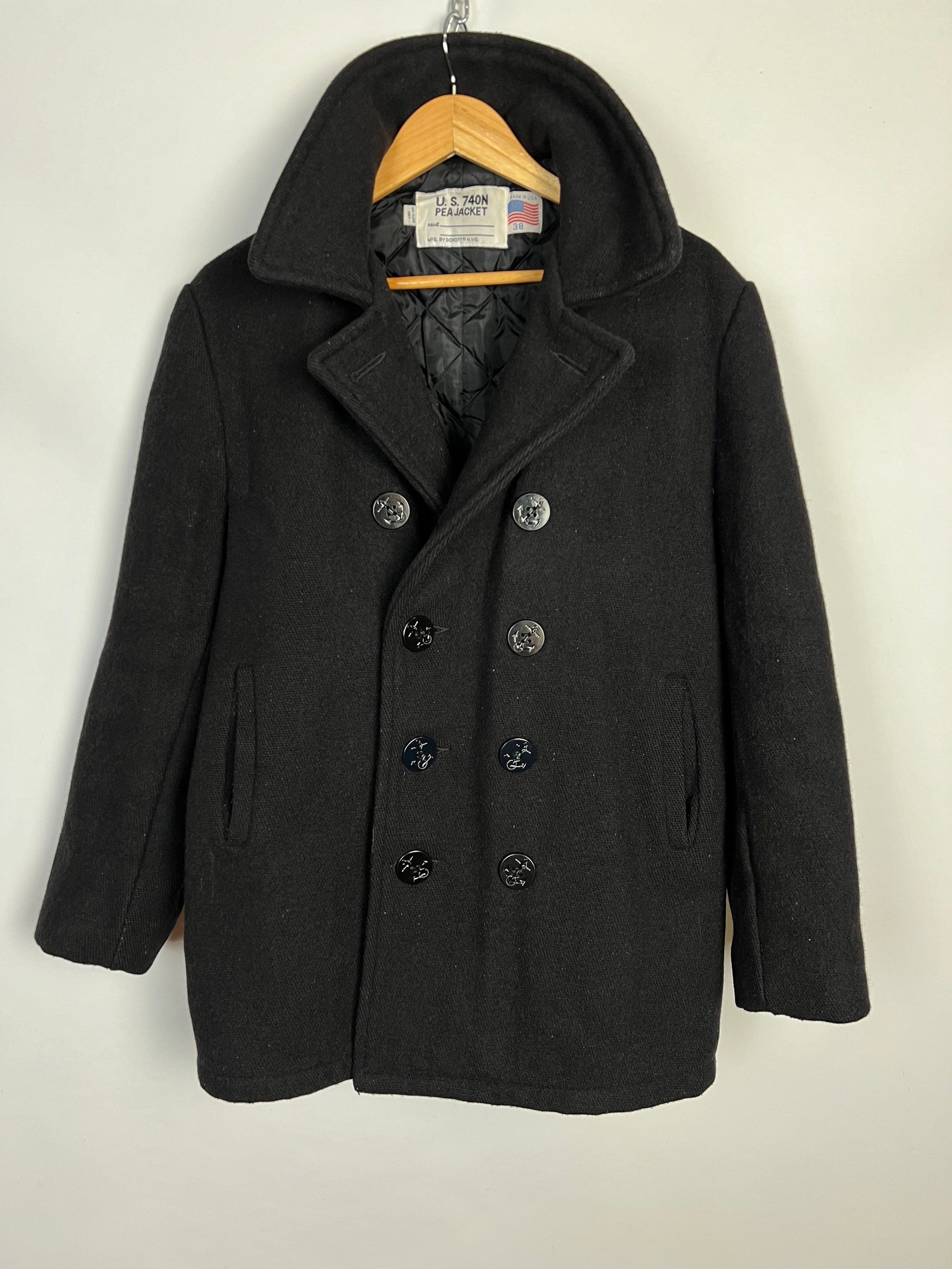 Vintage Schott Pea Coat Wool Jacket - Etsy