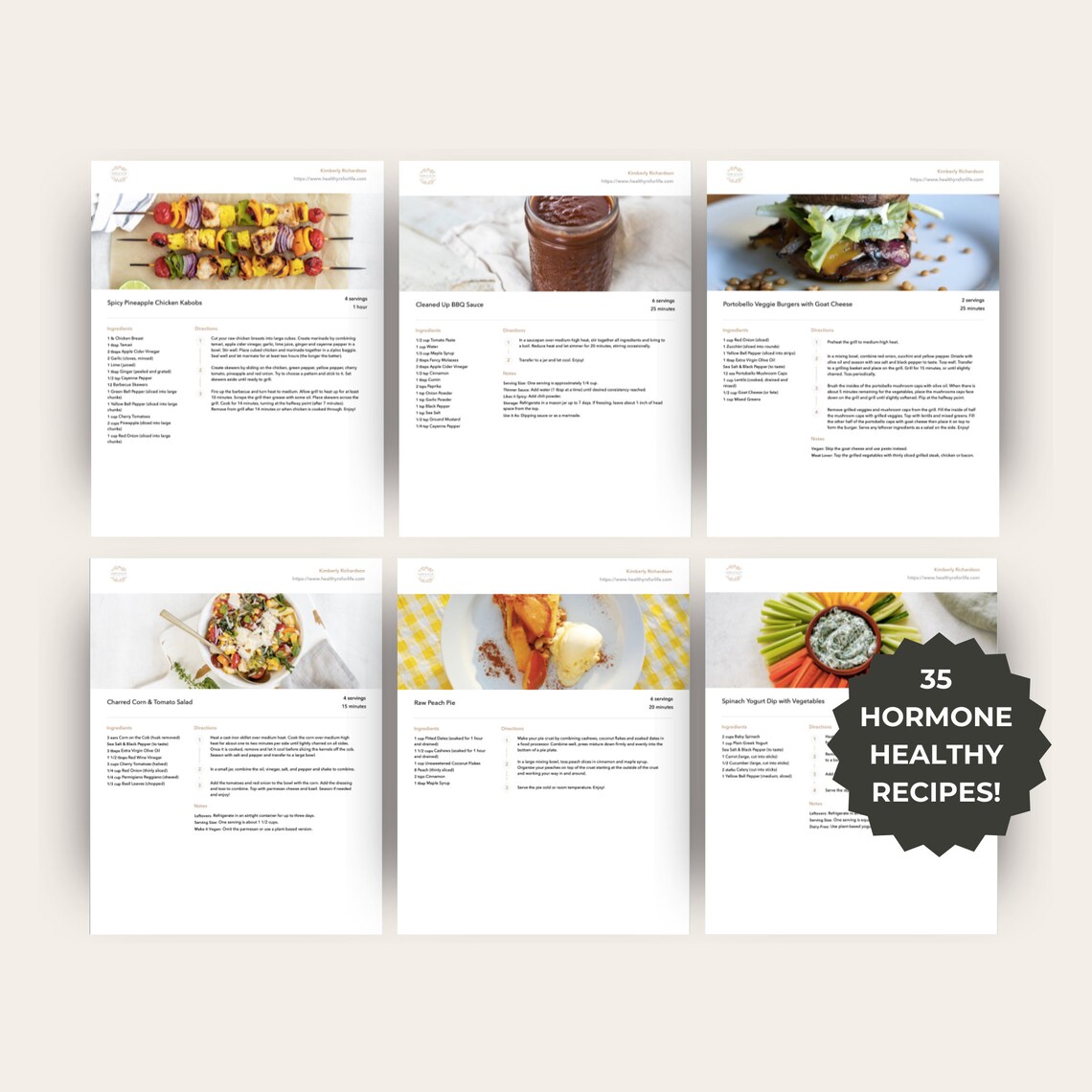 Summer Cookout Recipes INSTANT DOWNLOAD Hormone Healthy Backyard BBQ ...