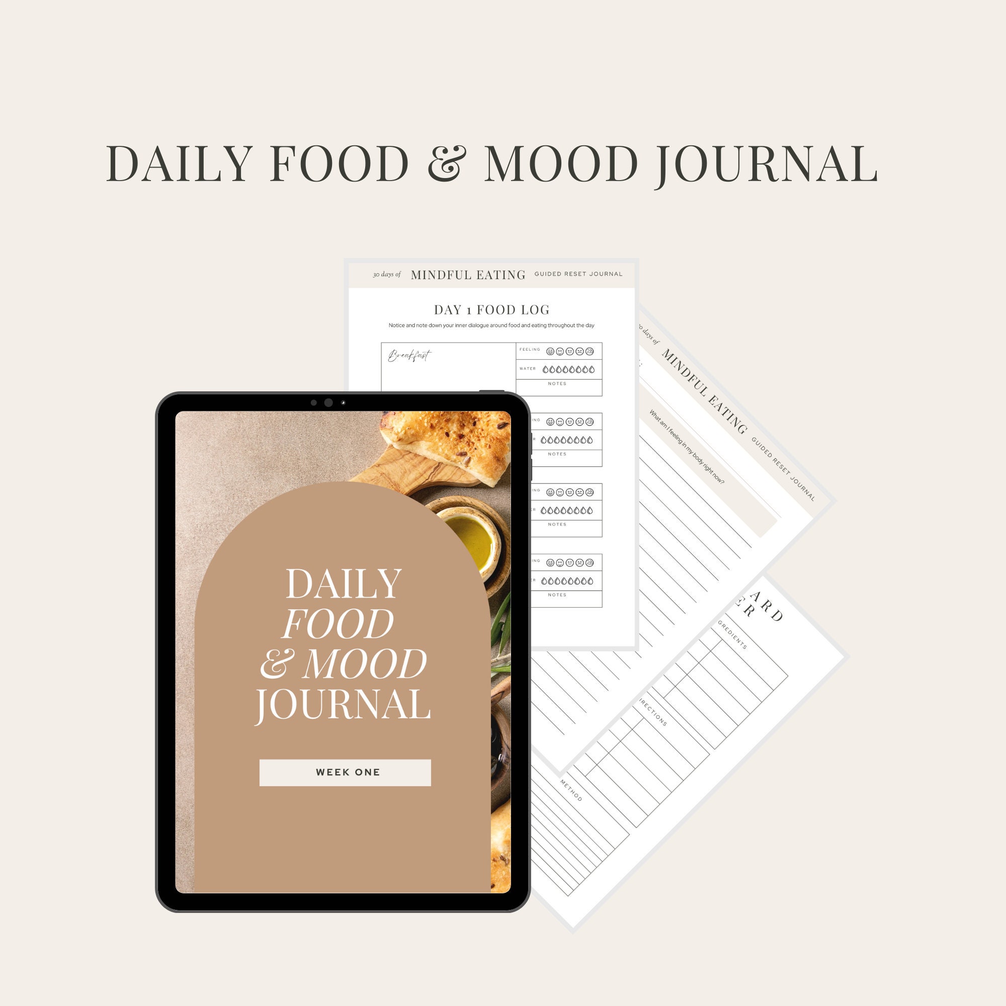 Mindful Eating Journal INSTANT DOWNLOAD Printable Journal Food - Etsy