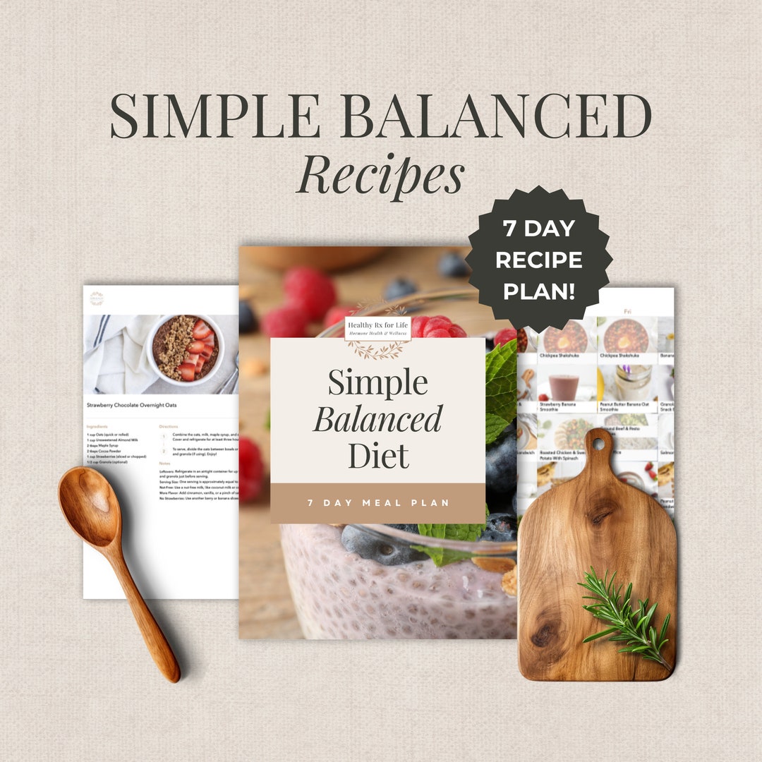 Simple Balanced Diet INSTANT DOWNLOAD 7 Day Recipe Plan Hormone Healthy ...