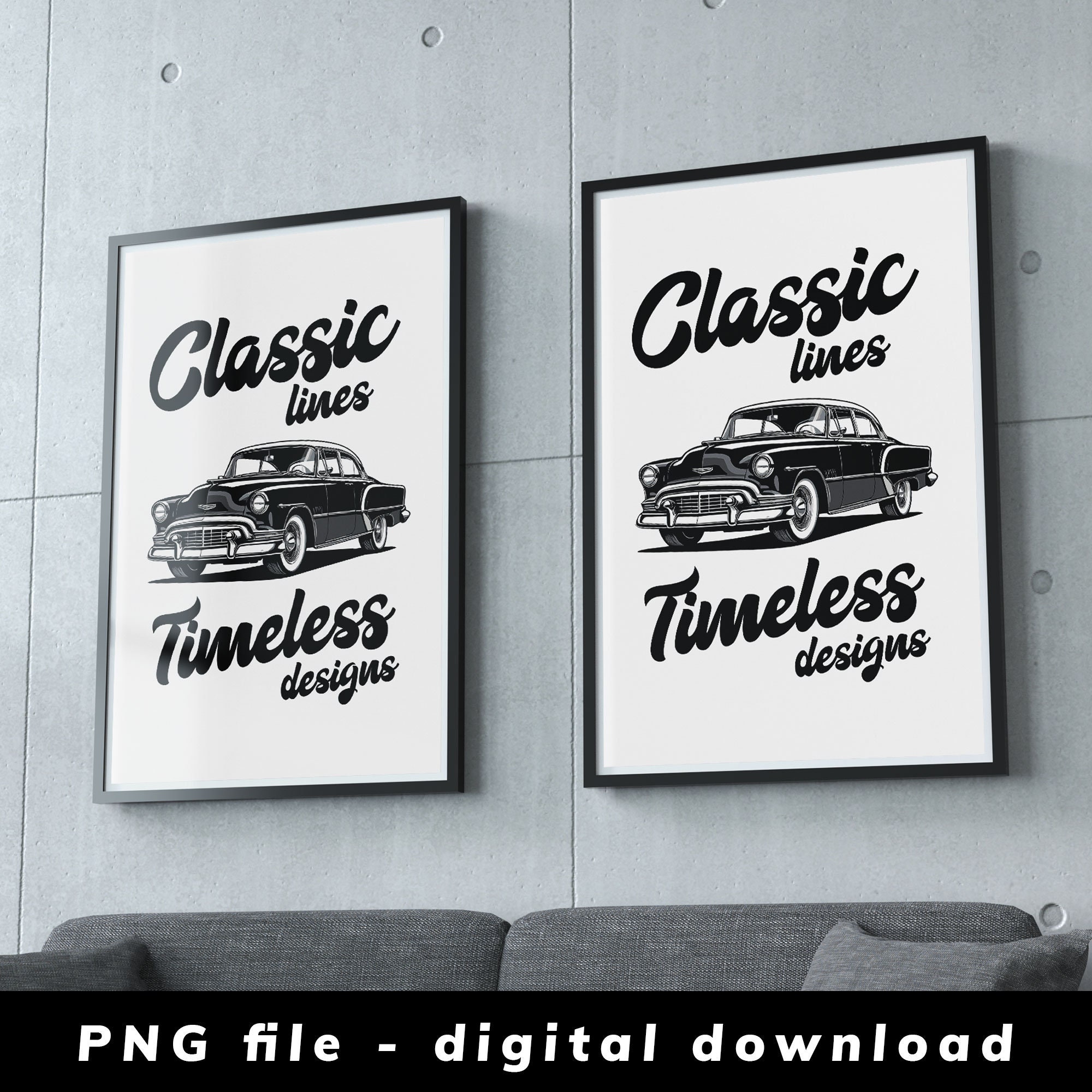 Retro Car Design. Vintage Poster. PNG File. Vector File. - Etsy