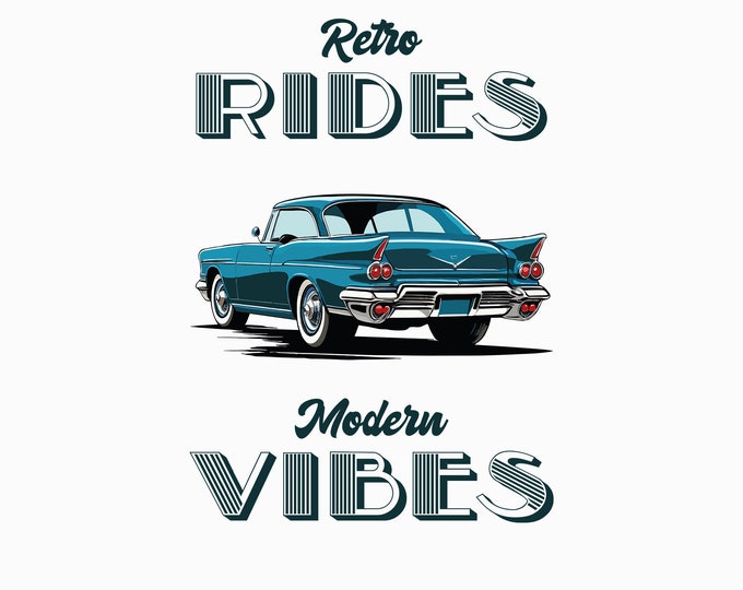 Retro Car Design. Vintage Poster. PNG File. Vector File. Classic Car ...