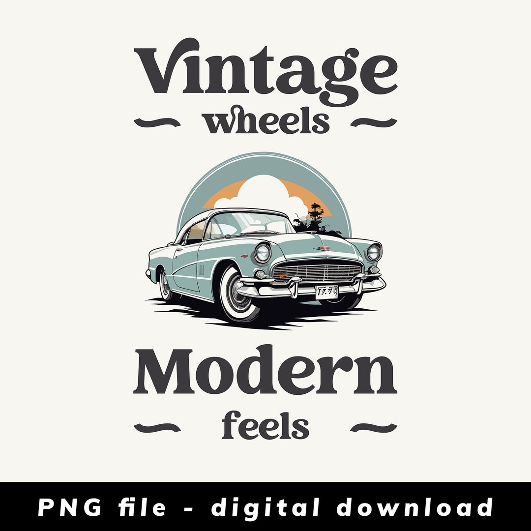 Retro Car Design. Vintage Poster. PNG File. Vector File. Classic Car ...