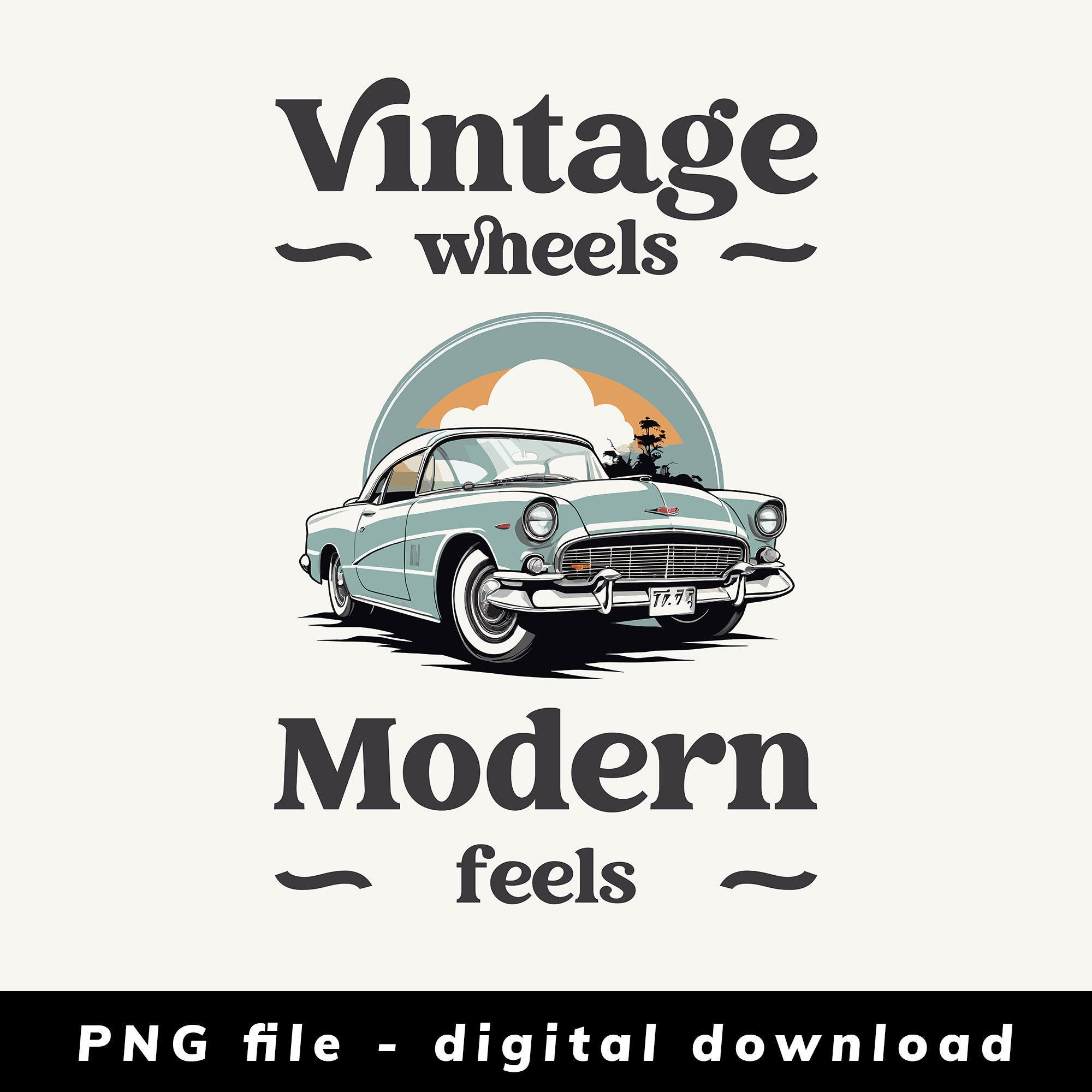 Retro Car Design. Vintage Poster. PNG File. Vector File. Classic Car ...