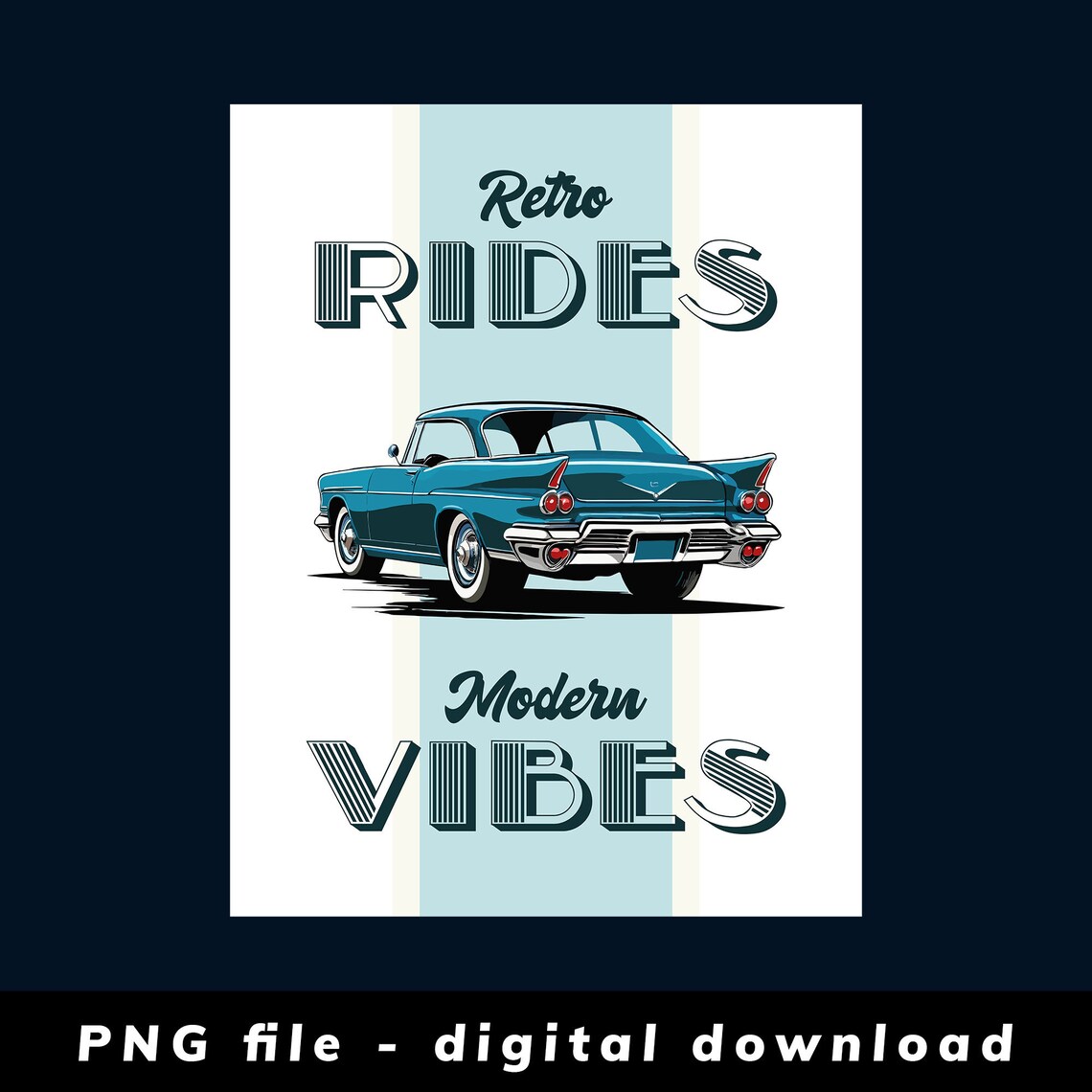 Retro Car Design. Vintage Poster. PNG File. Vector File. Classic Car ...