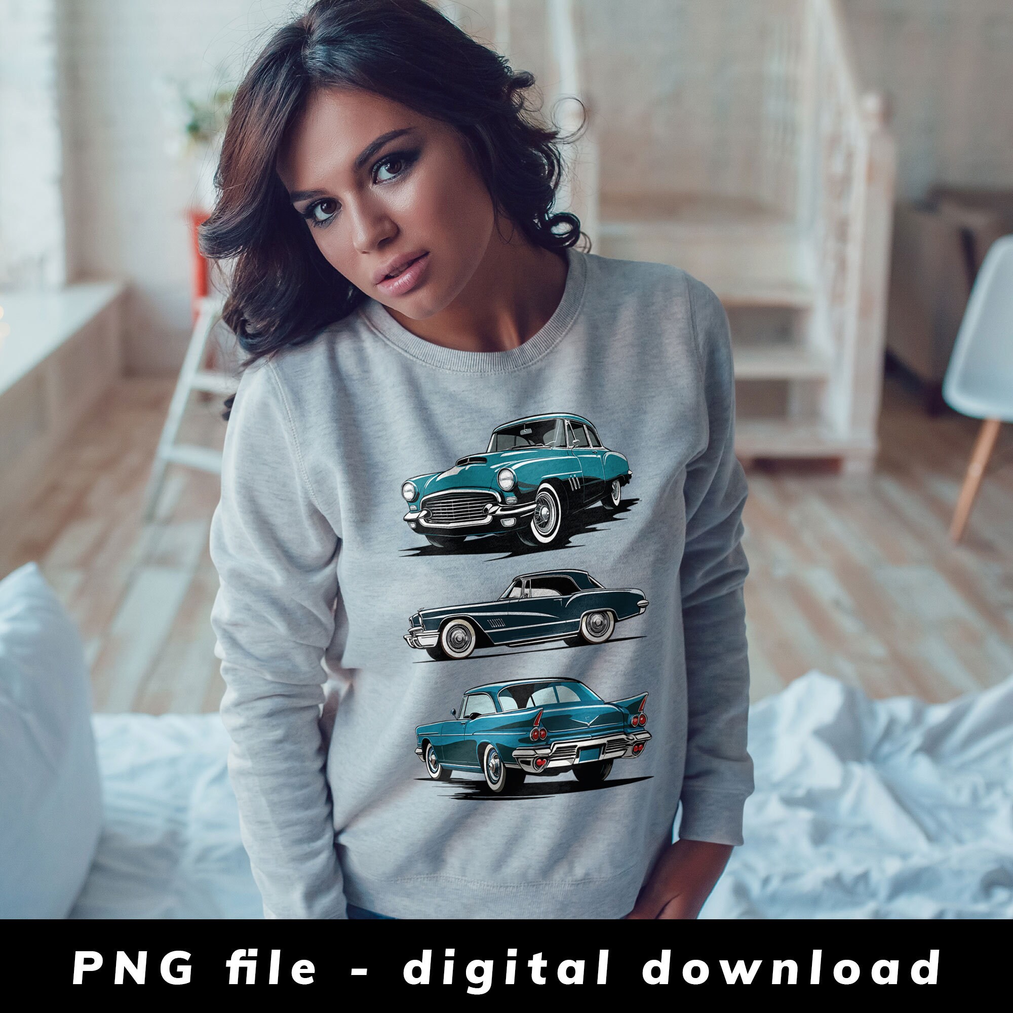 Retro Car Design. Vintage Poster. PNG File. Vector File. Classic Car ...